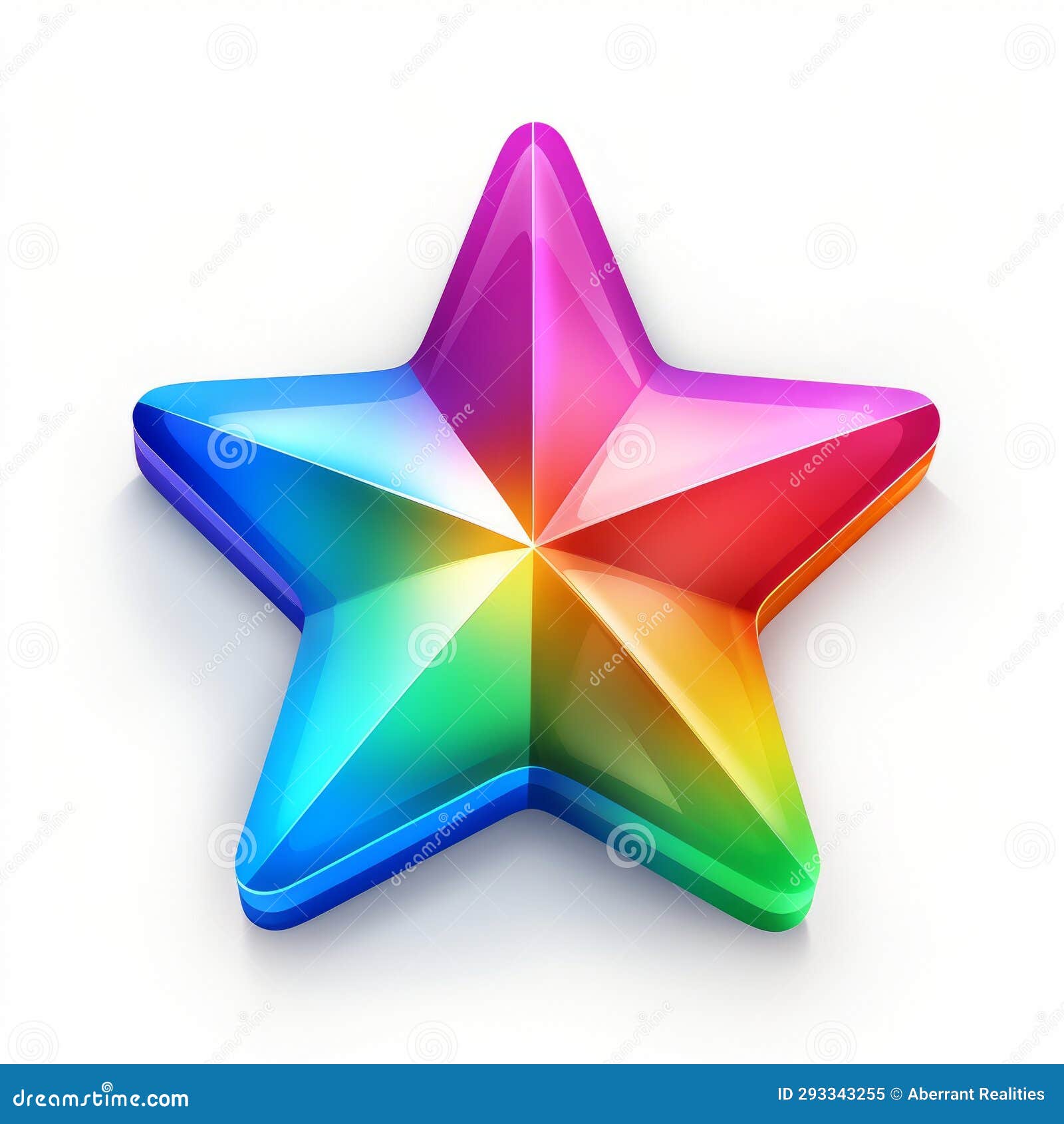 An Image of a Rainbow Colored Star on a White Background Stock ...