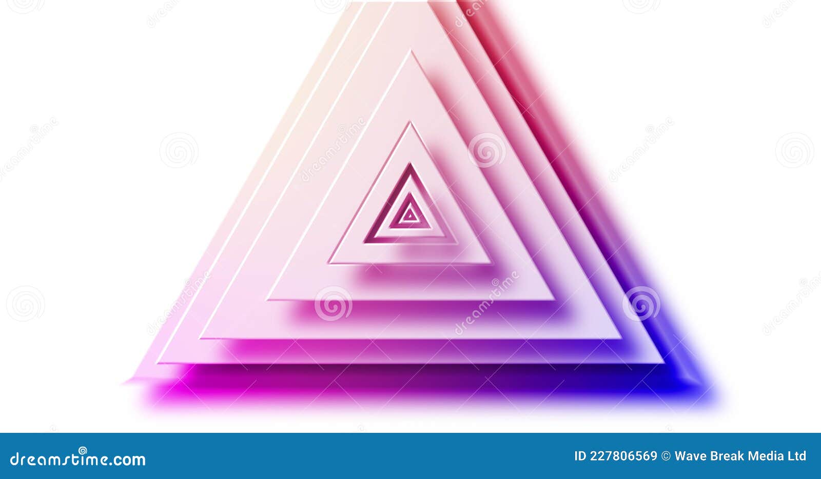 Image of Rainbow Coloured Triangle Layers Pulsating on White Background ...