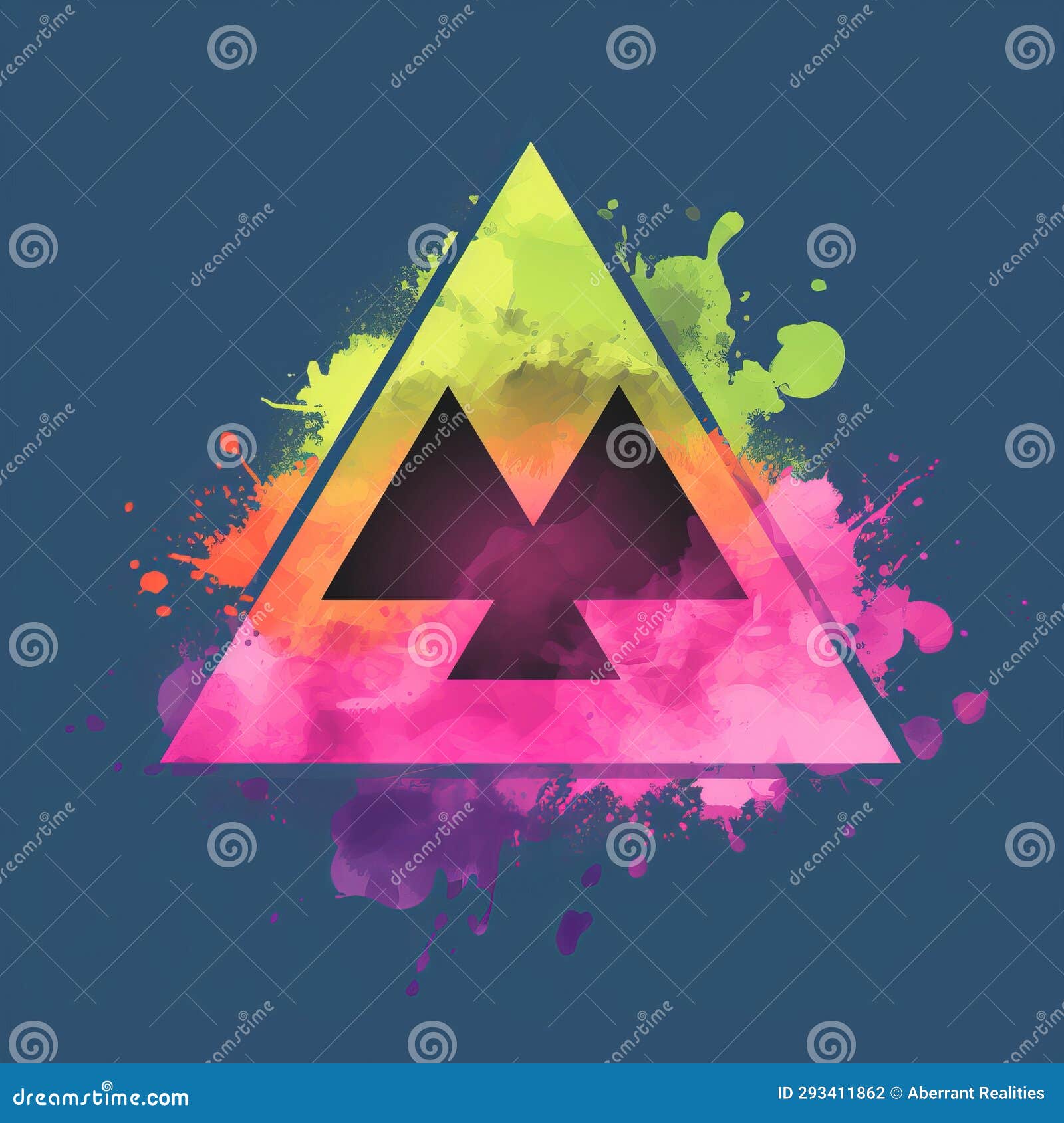 An Image of a Rainbow Triangle with a Nuclear Symbol on it Stock ...