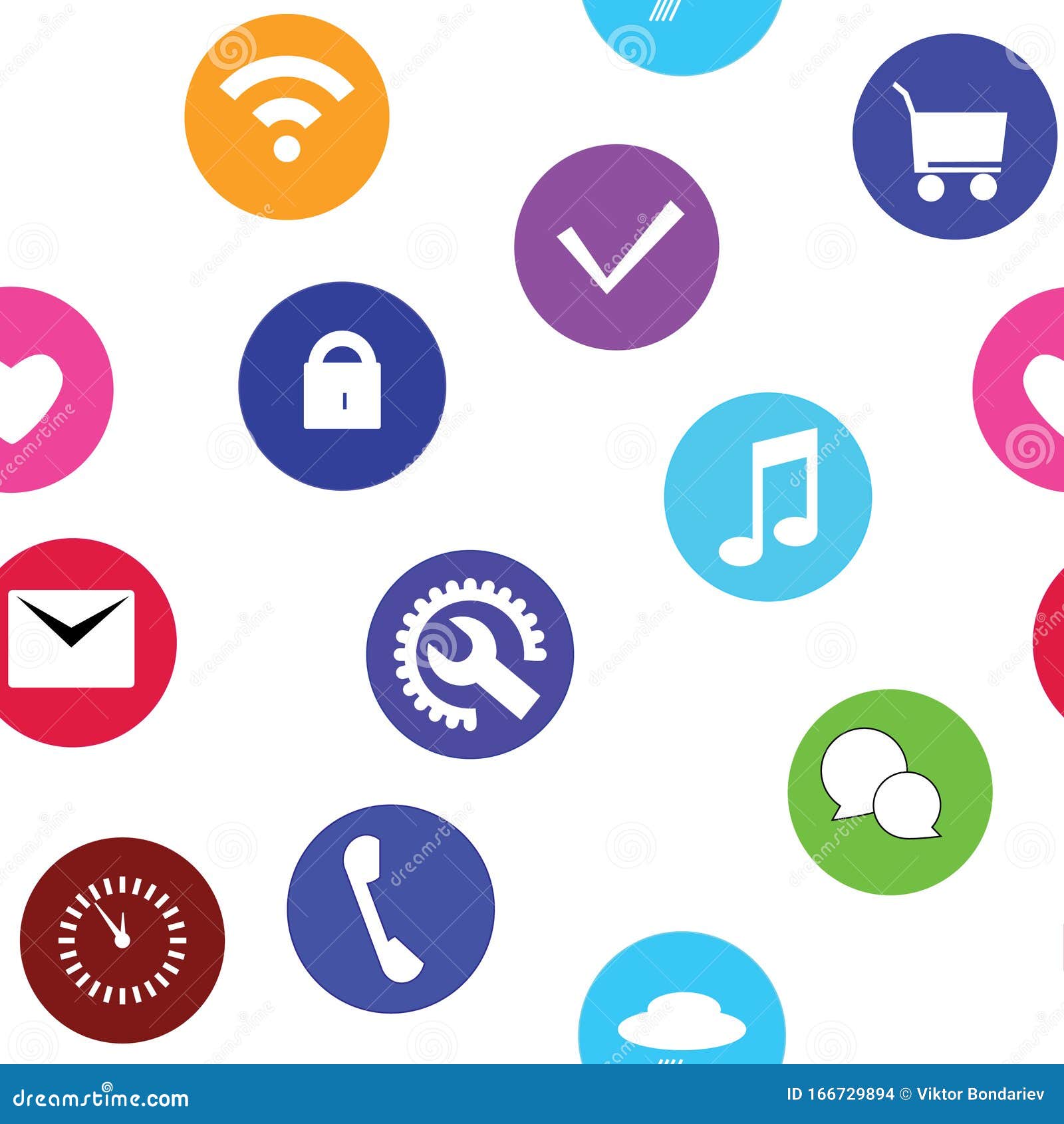 Image of Randomly Arranged Icons Stock Illustration - Illustration of ...