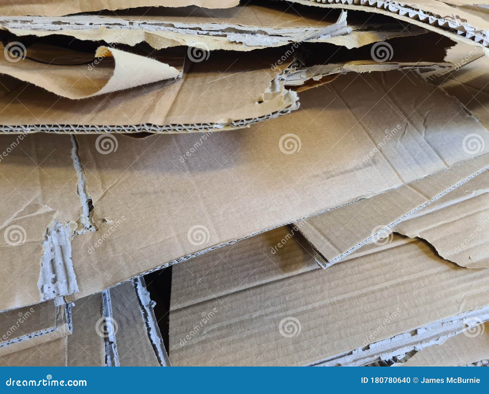 Flattened Cardboard Boxes Stacked Randomly Stock Photo - Image of ...