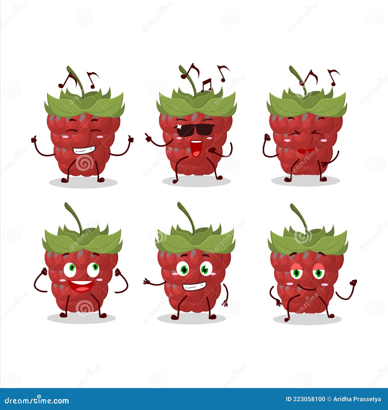 An Image of Raspberry Dancer Cartoon Character Enjoying the Music Stock ...