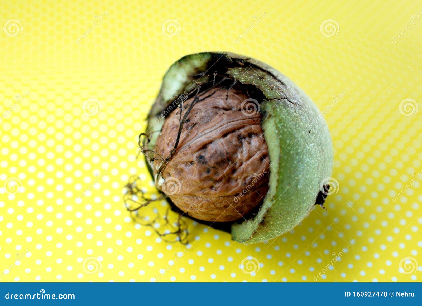 Image of Raw Organic Nuts, Studio Shot on Yellow Stock Photo - Image of ...