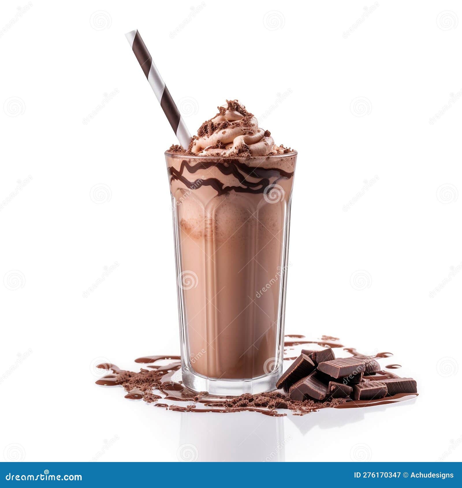 Glass of Chocolate Milkshake Stock Image - Image of milkshake, frothy ...