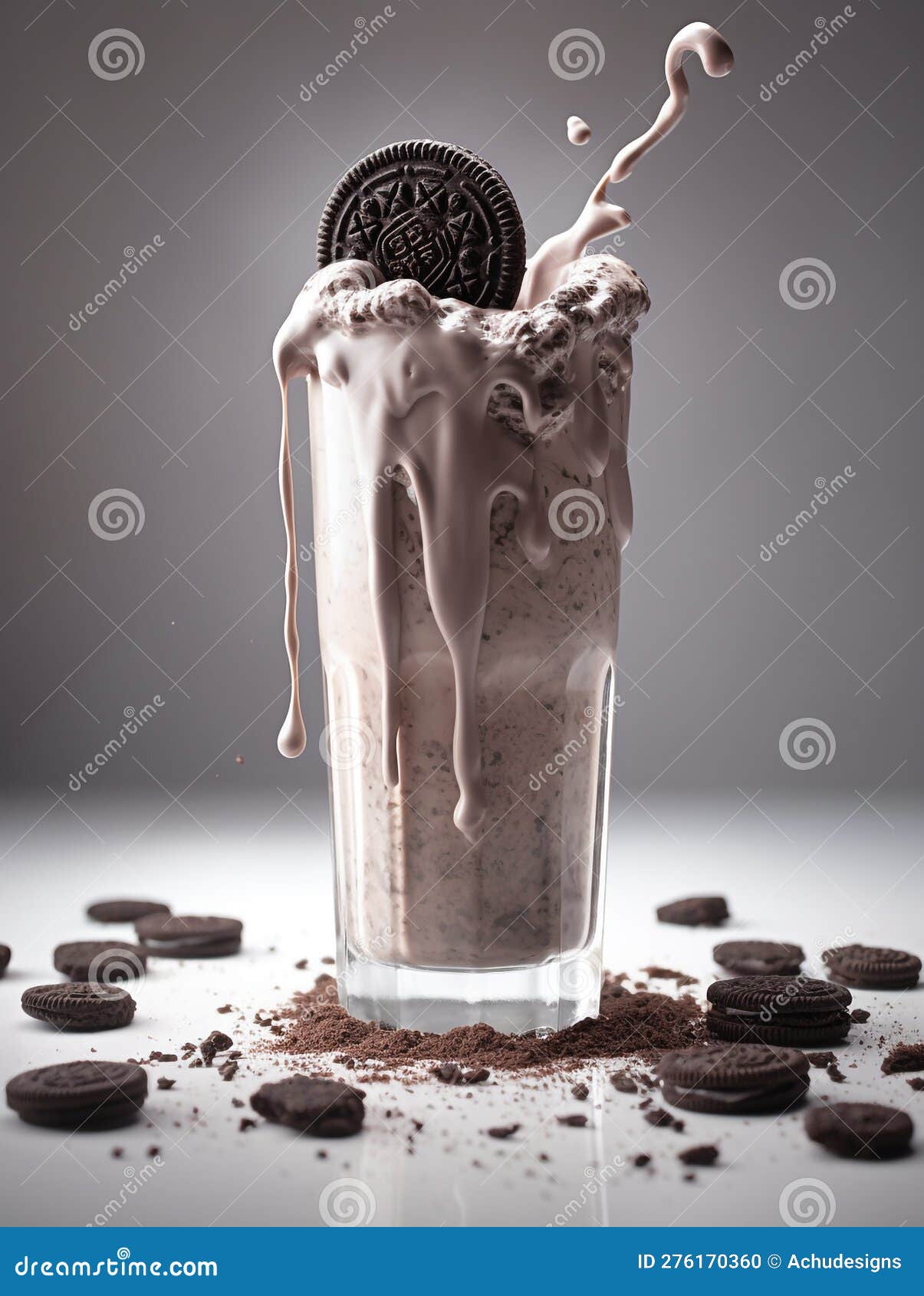 Oreo Milkshake With Whipped Cream Sprinkles And Straw Royalty-Free ...