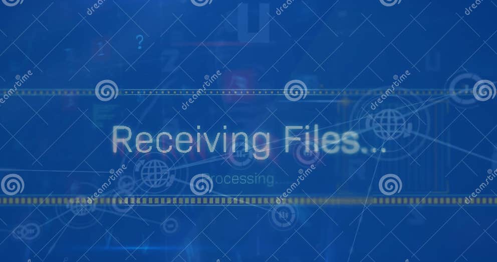 Image of Receiving Files Text and Data Processing Stock Illustration - Illustration of business ...