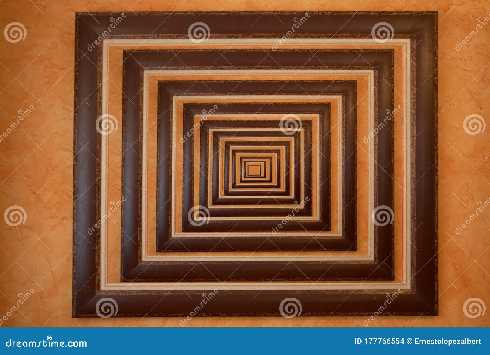 Rectangular Wooden Frame Replicated To Infinity Stock Photo - Image of ...