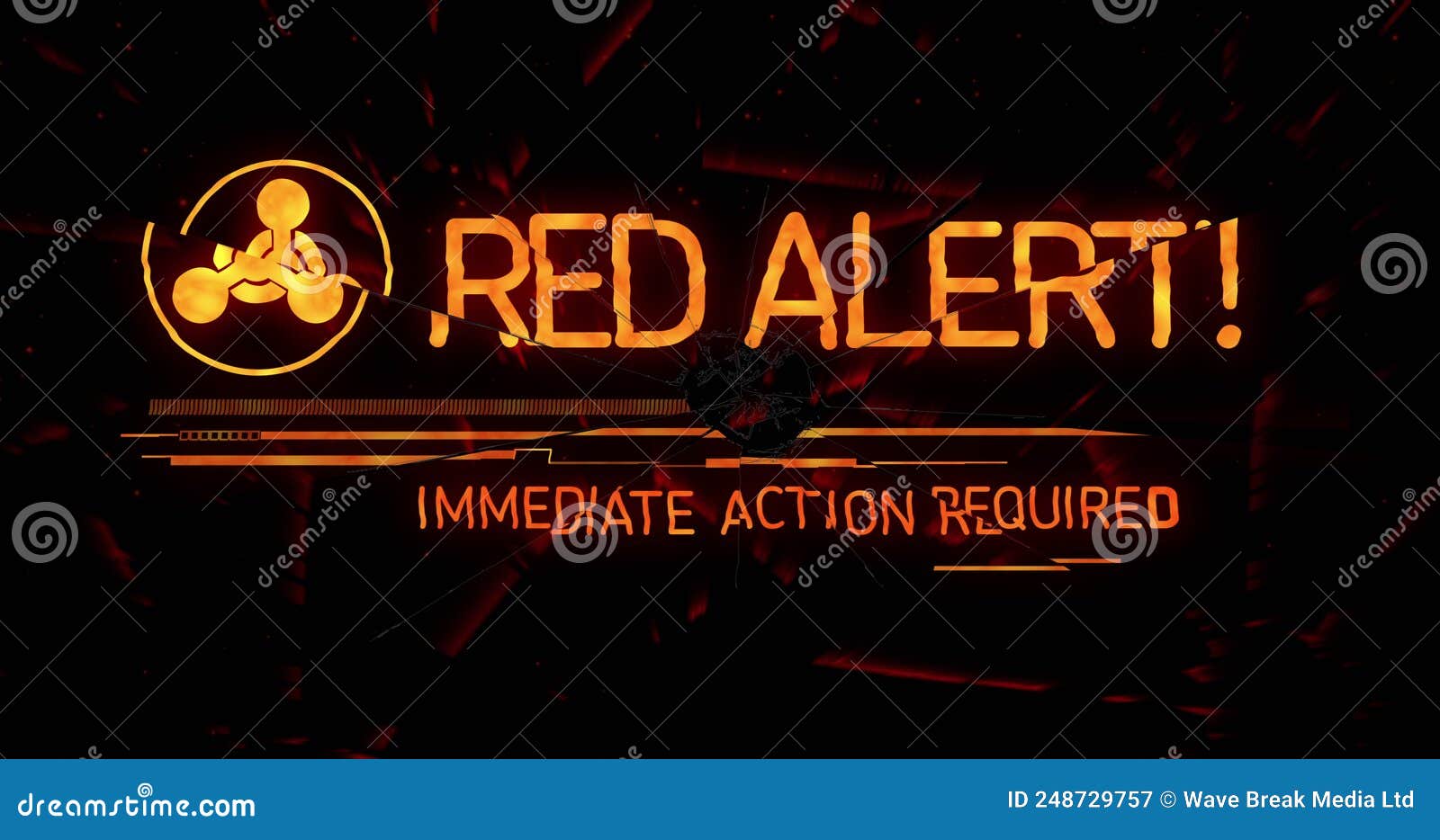 Image of Red Alert Sign and Text on Black Background Stock Illustration ...
