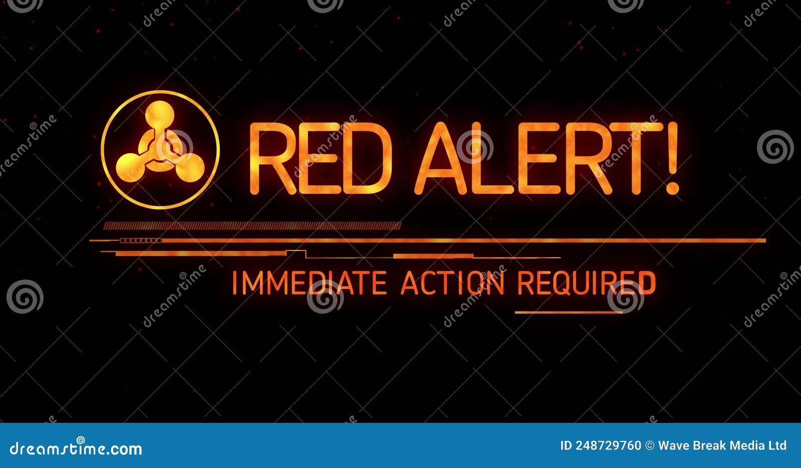 Image of Red Alert Sign and Text on Black Background Stock Illustration ...