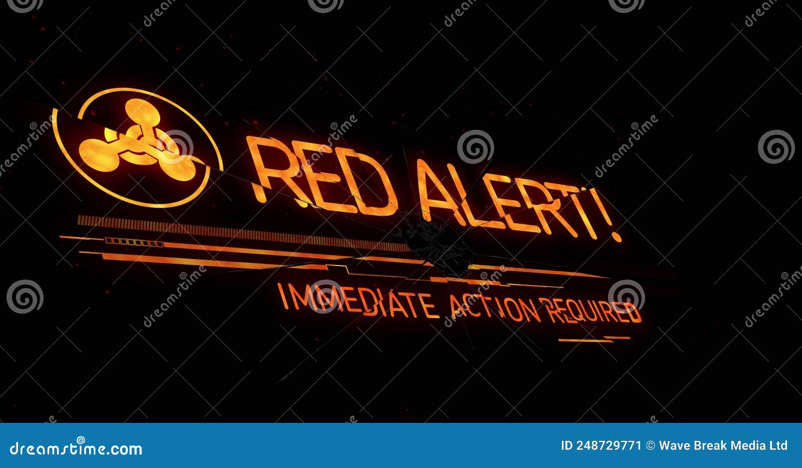 Image of Red Alert Sign and Text on Black Background Stock Illustration ...