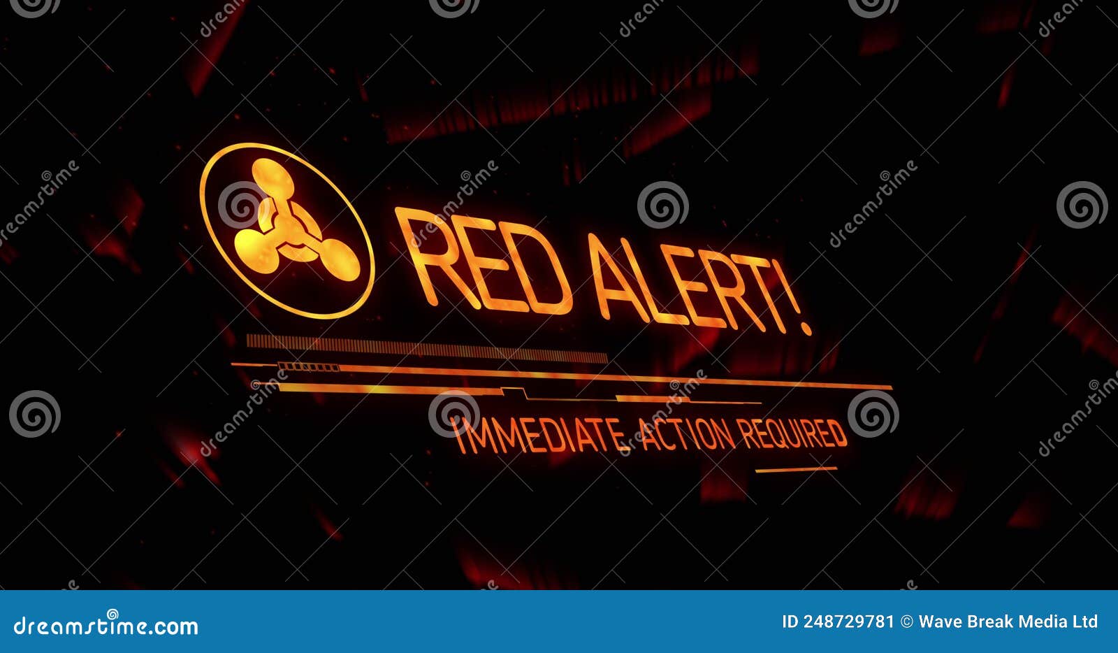 Image of Red Alert Sign and Text on Black Background Stock Illustration ...