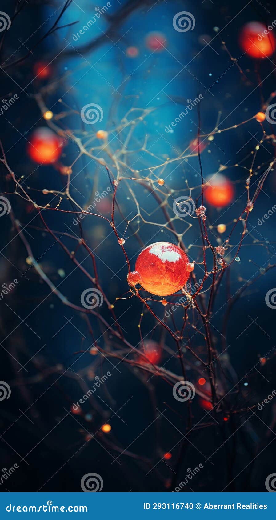 An Image of a Red Ball Floating in the Air Stock Illustration ...