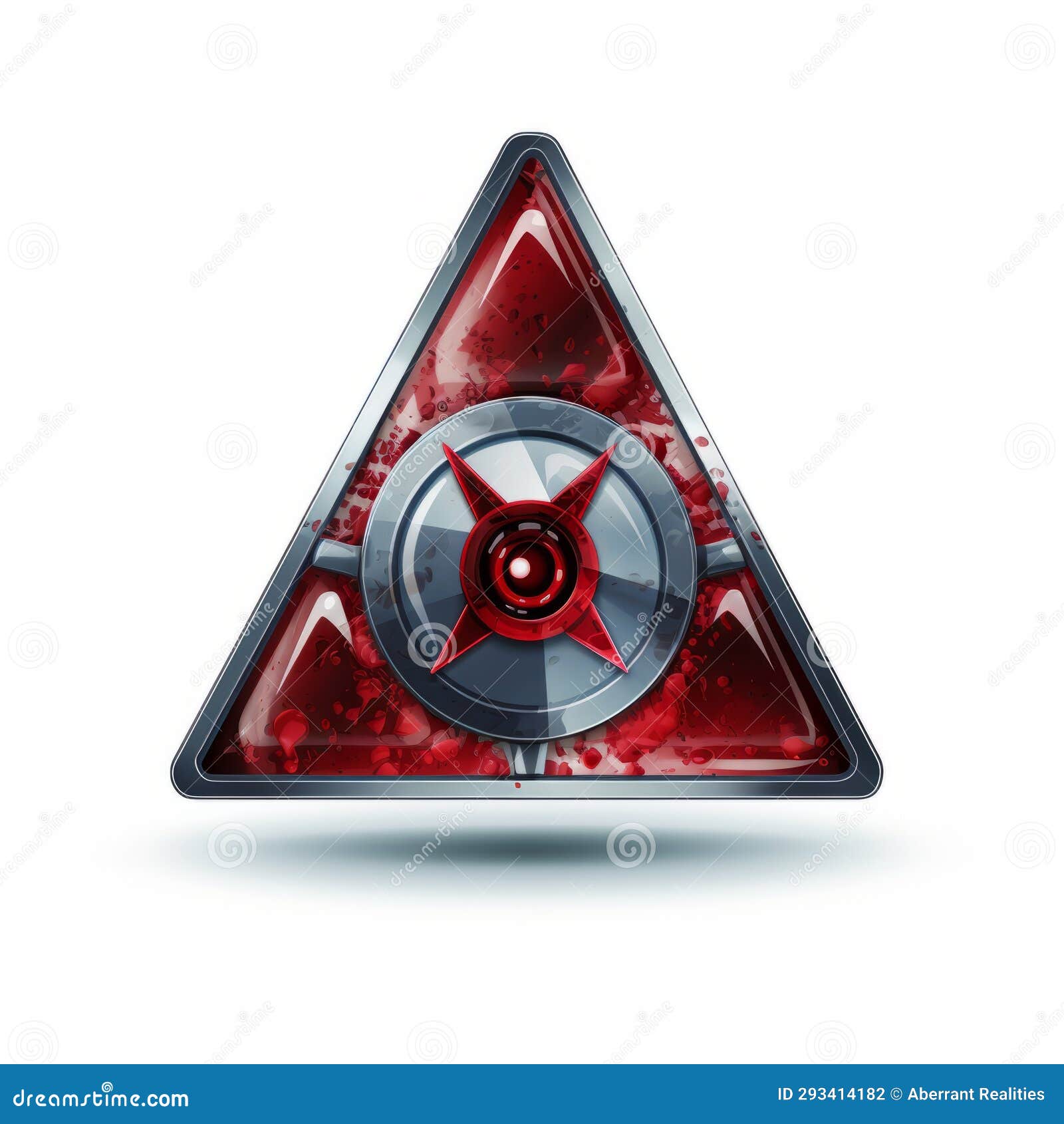 An Image of a Red and Black Triangle with a Red Eye in the Center Stock ...