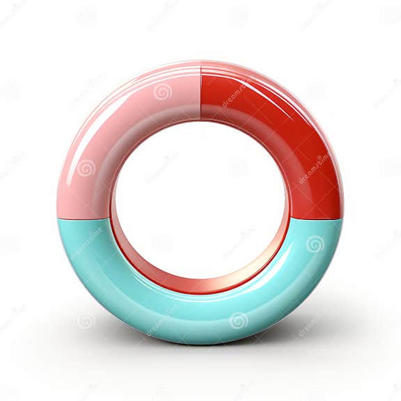 An Image of a Red and Blue Life Ring on a White Background Stock ...