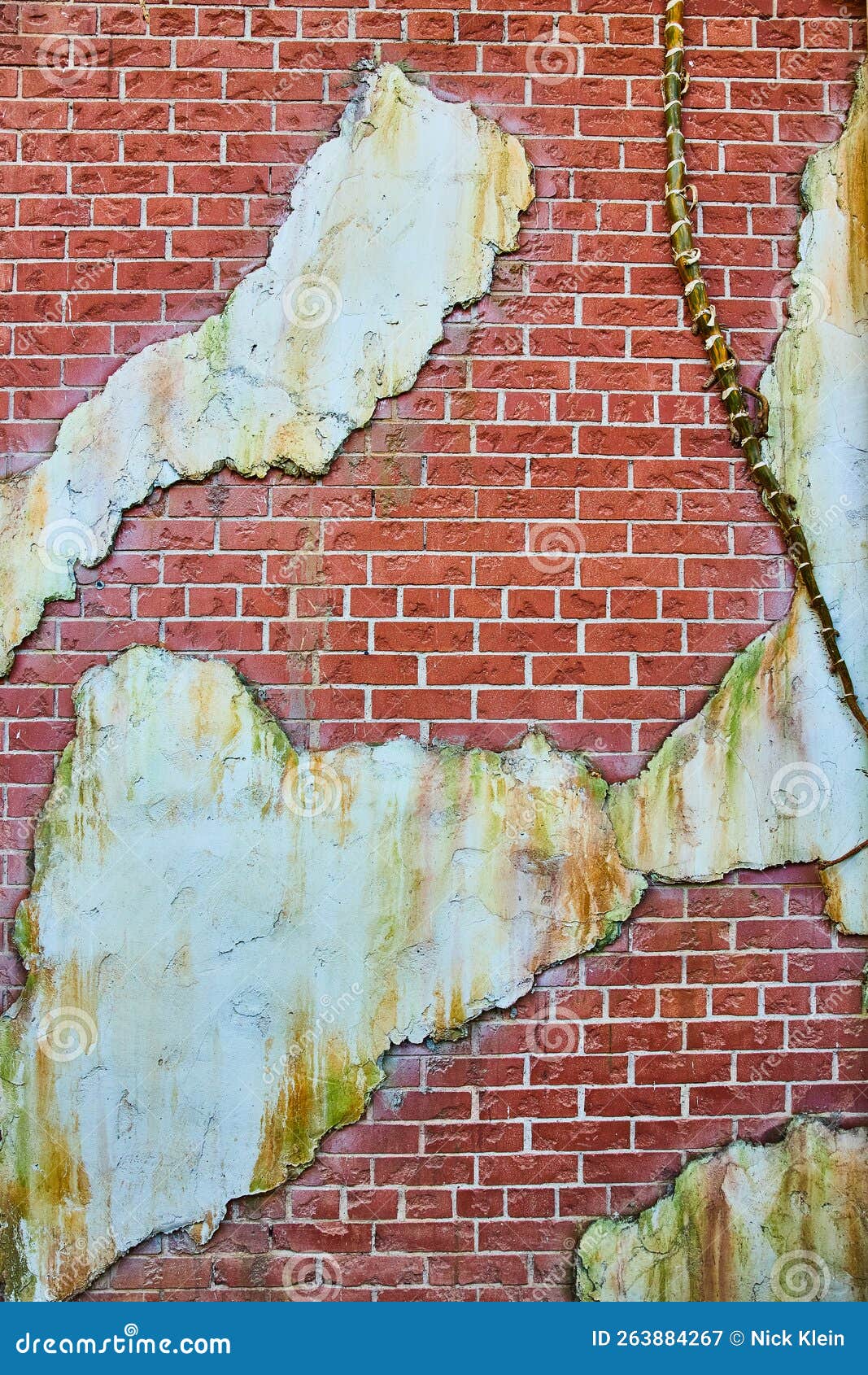 Red Brick Texture with White Plaster Patches Decaying Stock Image ...