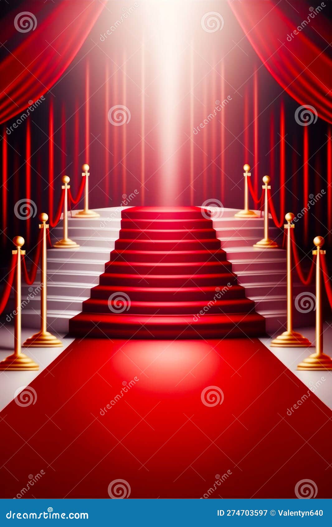 Image of Red Carpeted Stage with Red Carpet and Stairs. Generative AI ...