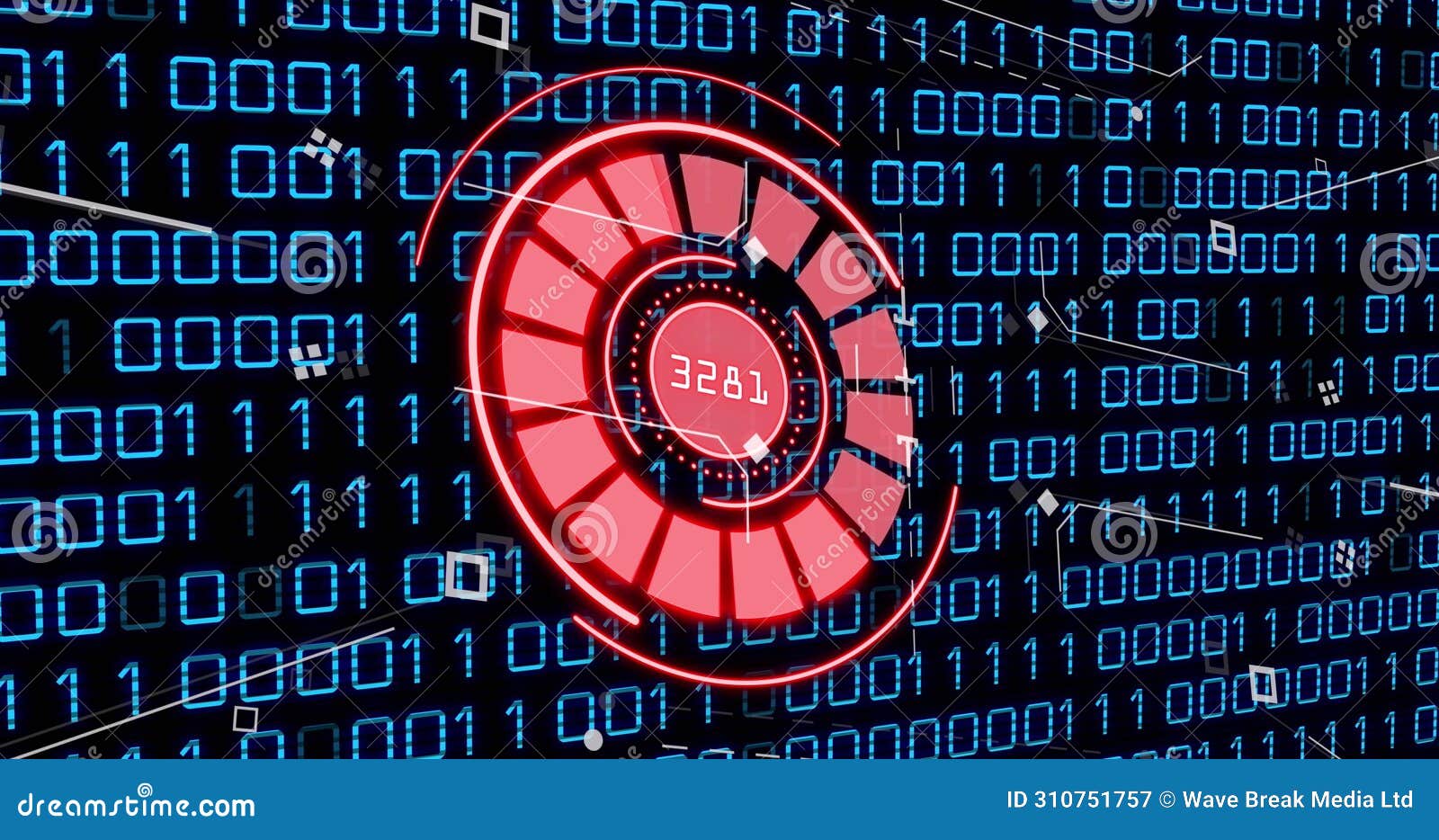 Image of Red Circle with Numbers Over Binary Code Stock Illustration ...