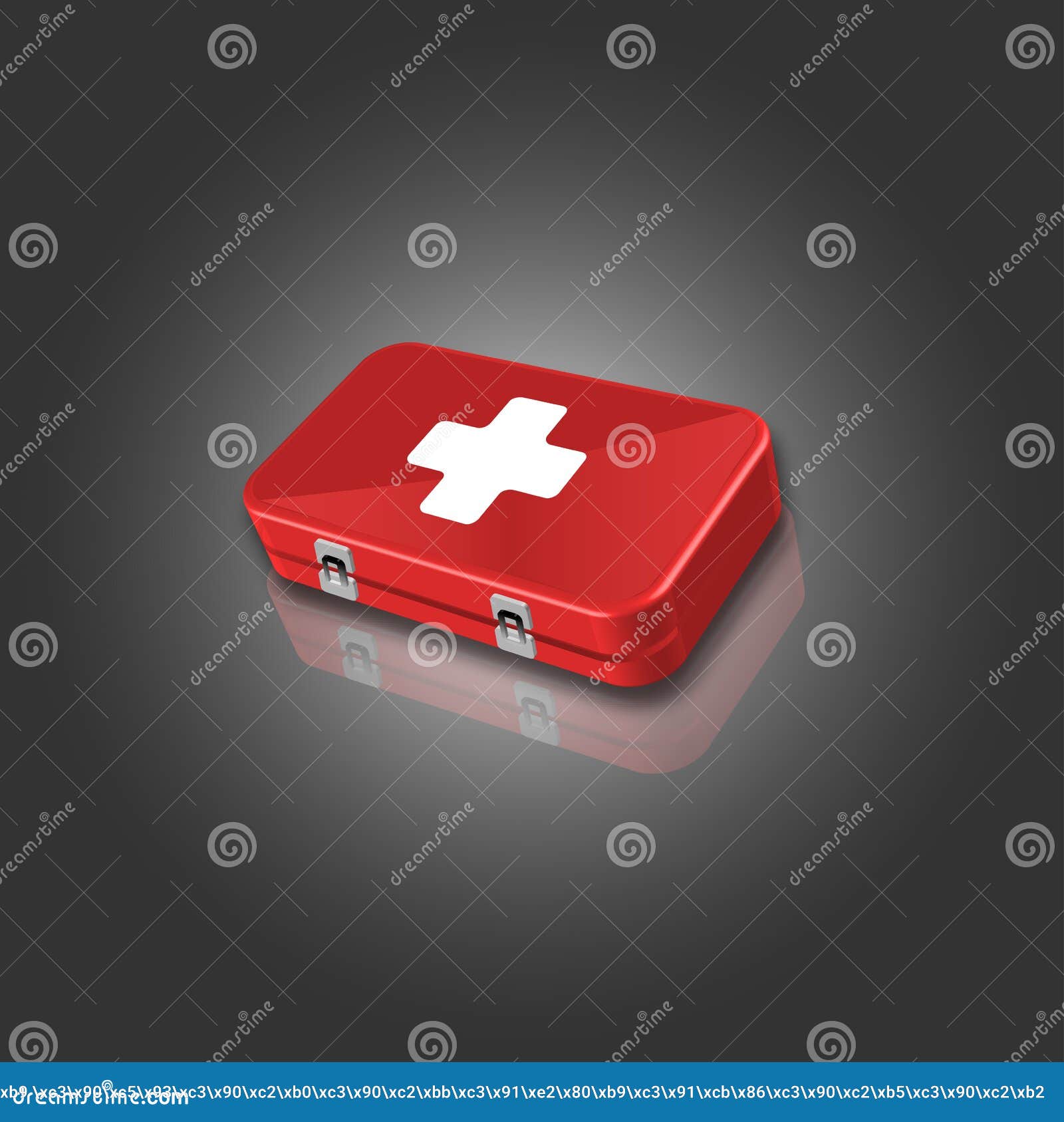 Image of red first aid box stock illustration. Illustration of cross ...