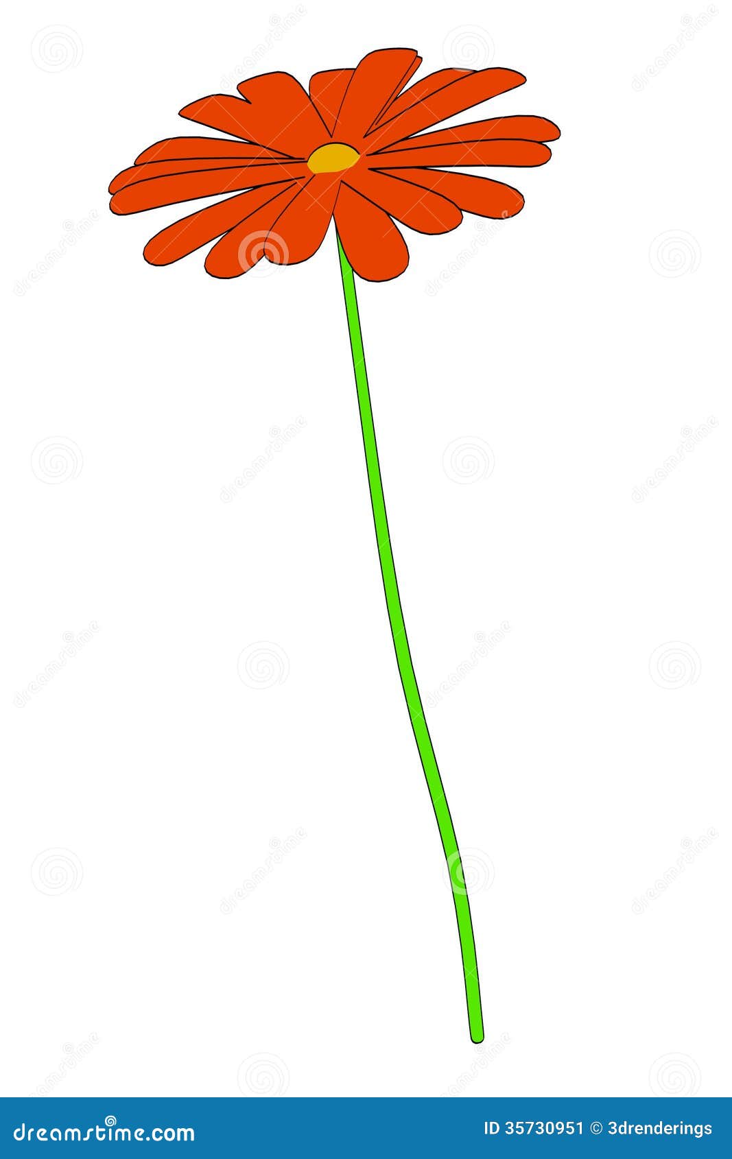 Image of red flower stock illustration. Illustration of drawing - 35730951