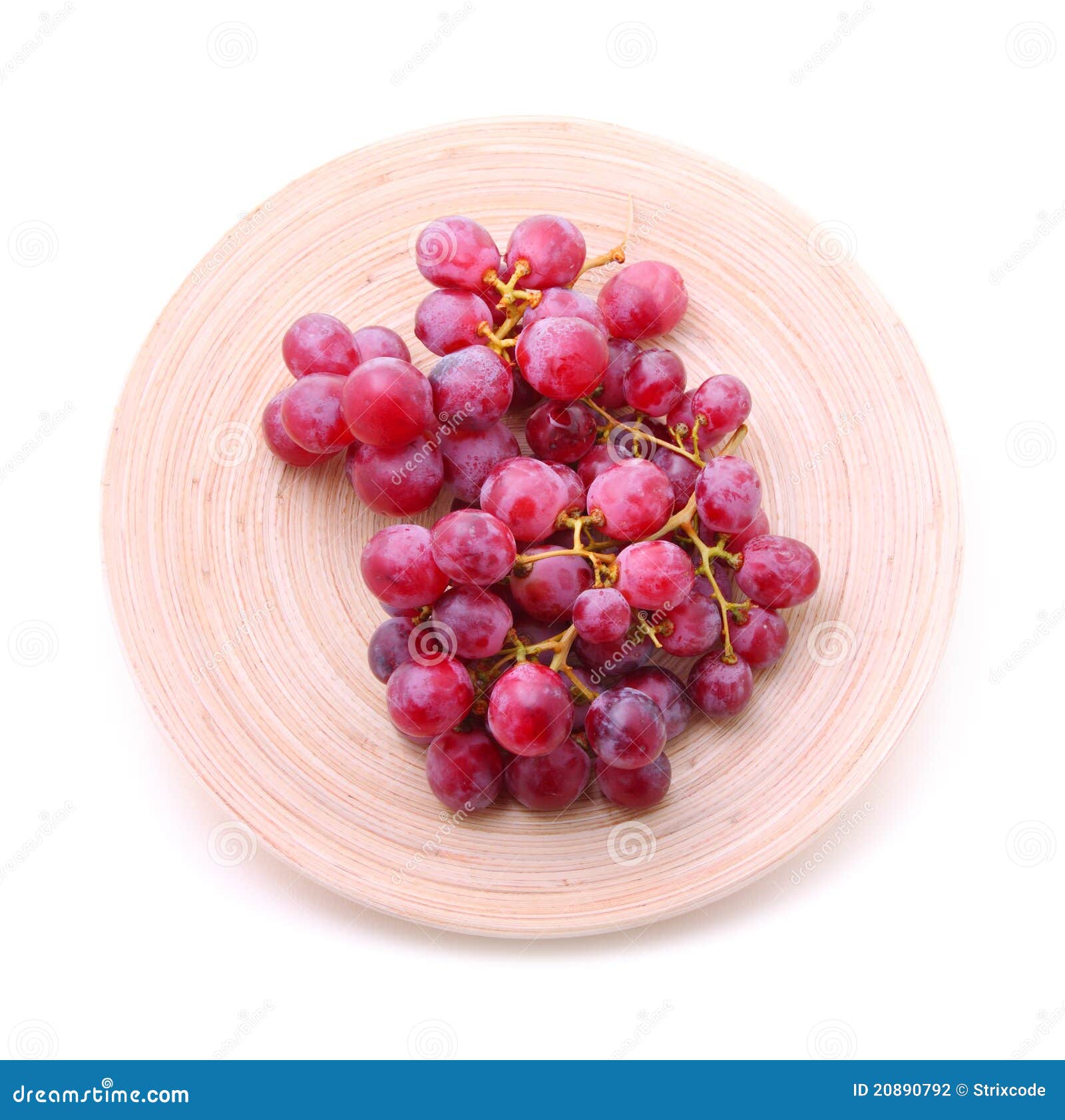 Image of Red Grape Bunch in Plate Over White Stock Photo - Image of ...