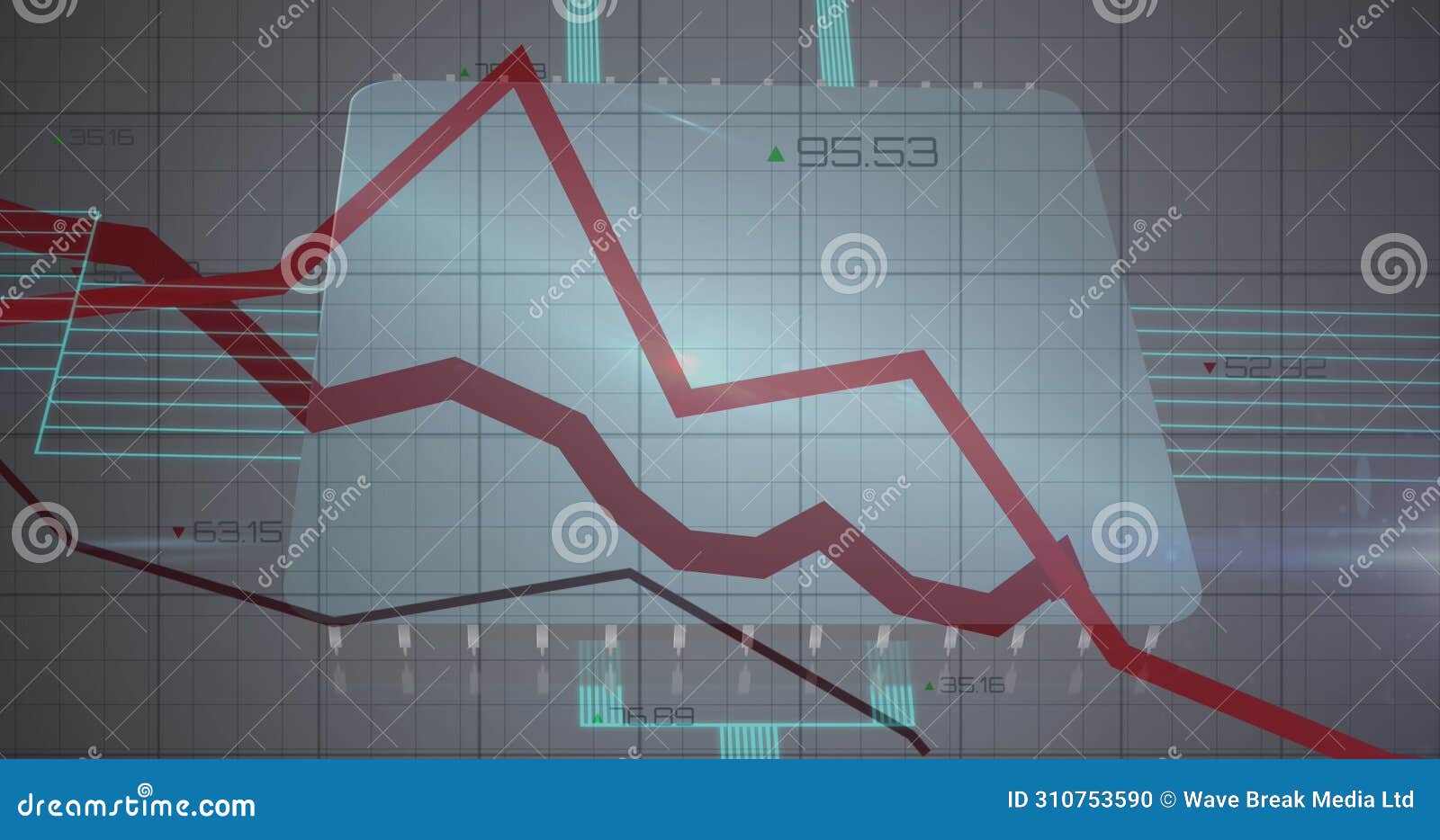 Image of Red Lines Recording and Numbers Changing Over Screen Stock ...