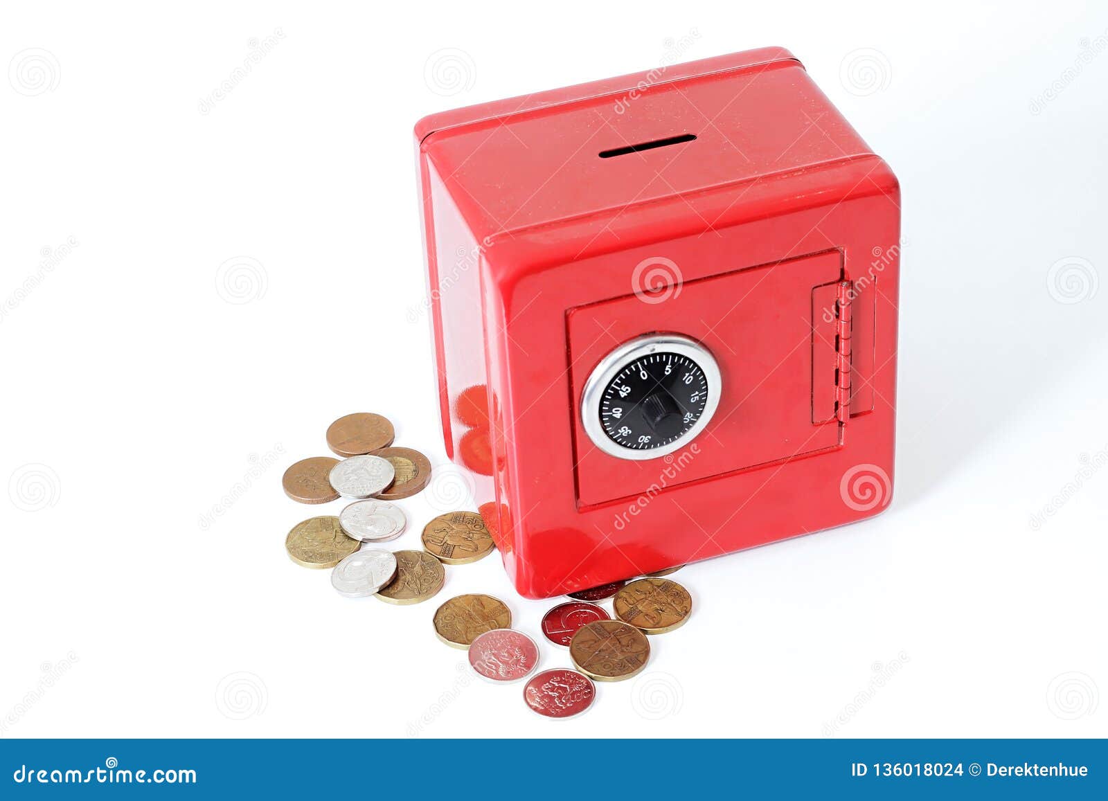 Saving Money in a Red Money Box Stock Photo - Image of profit, money ...