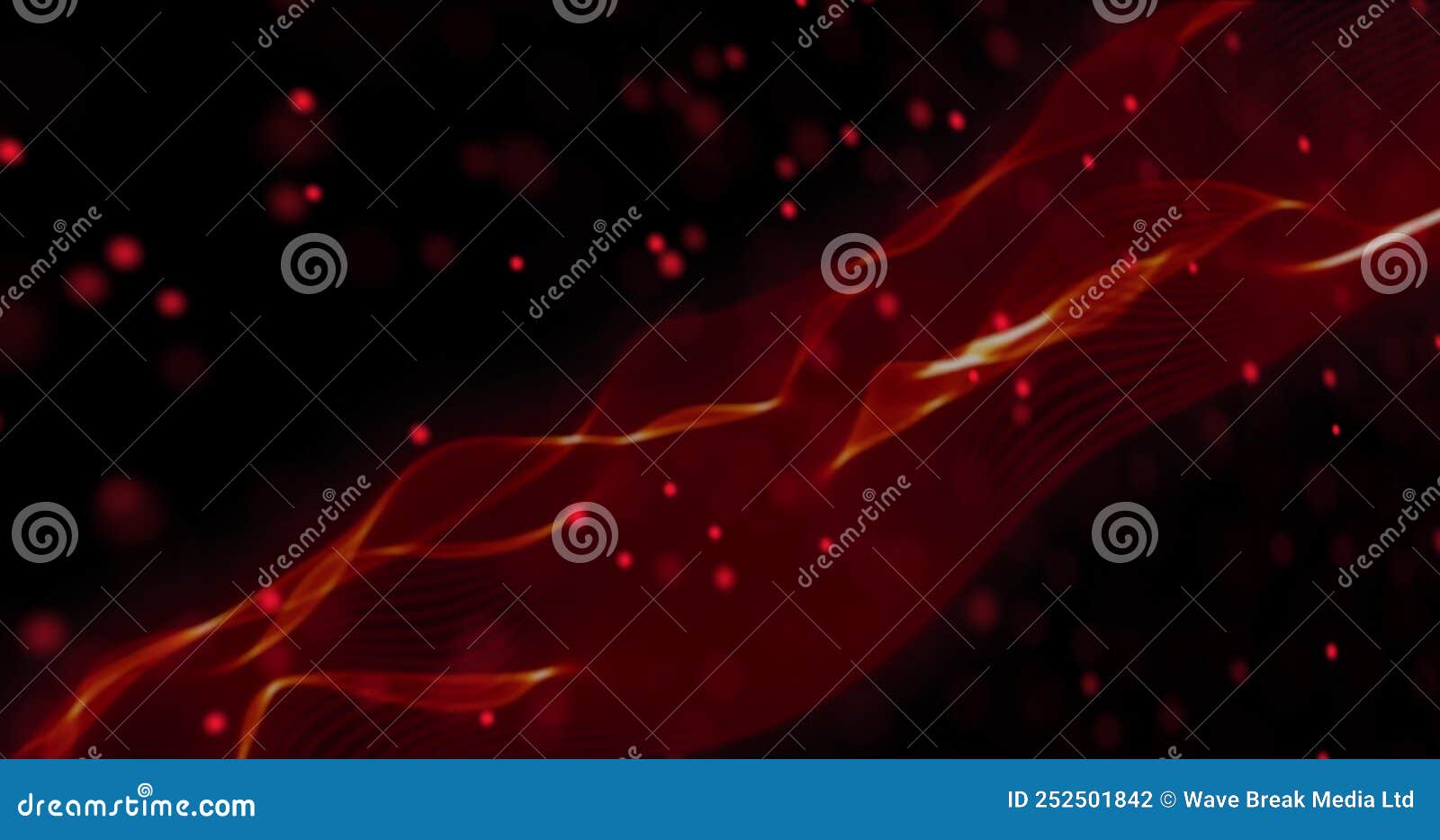 Image of Red Particles Forming Curved Structure Over Undulating Red ...