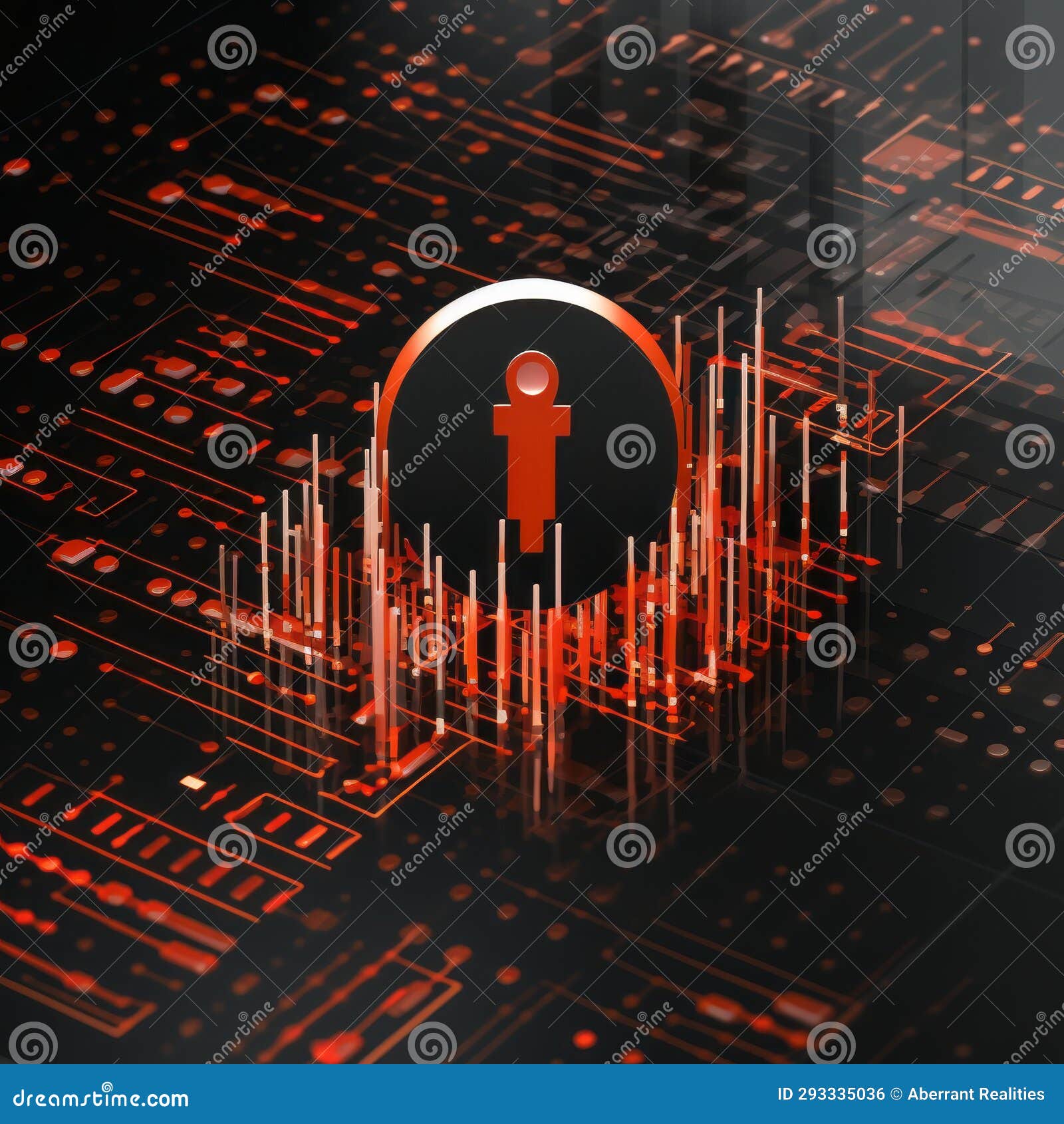 An Image of a Red Person on a Computer Screen Stock Illustration ...