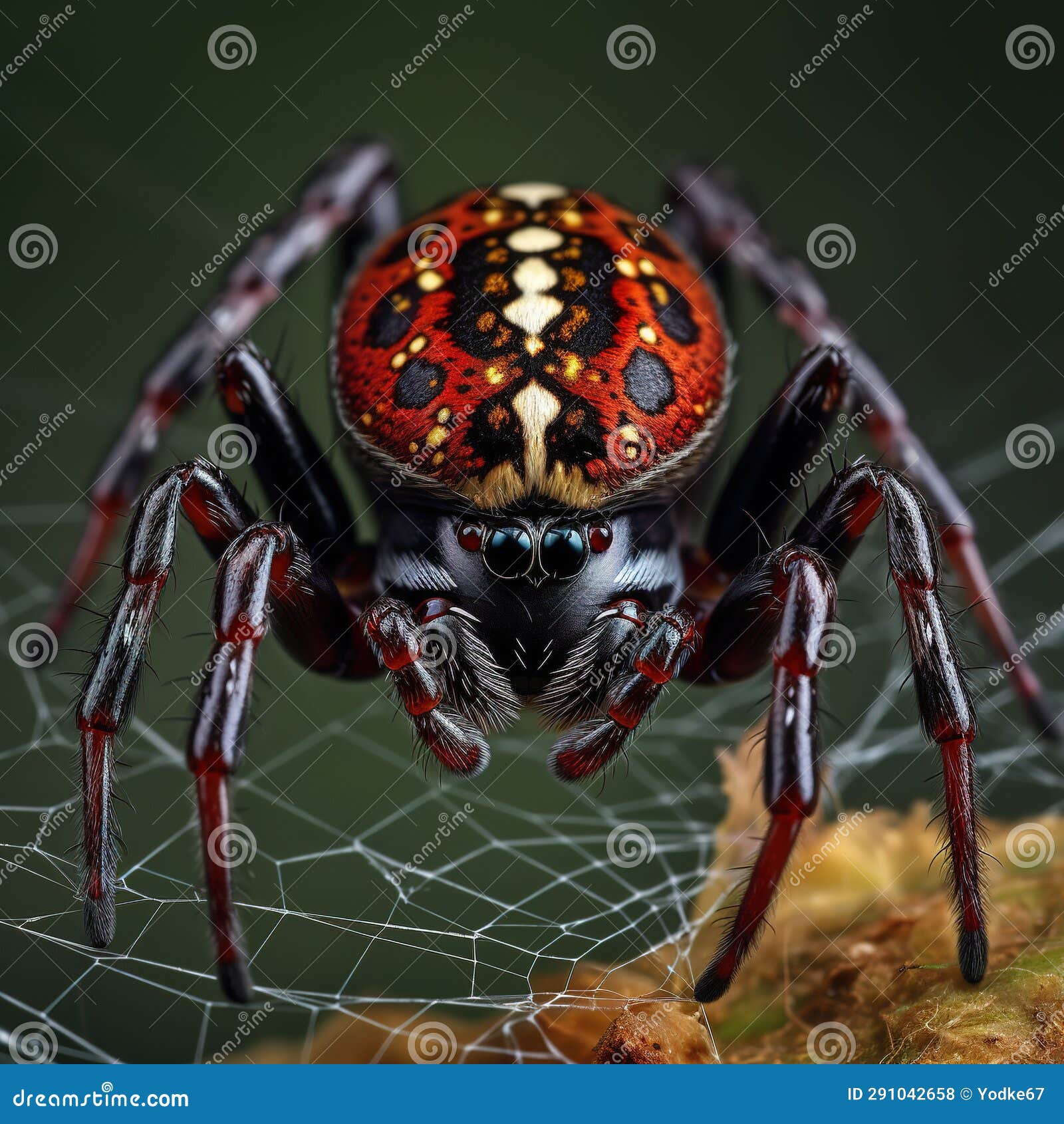 Image of Red Spider on a Cobweb. Insect Stock Illustration - Illustration of nature, weaver ...