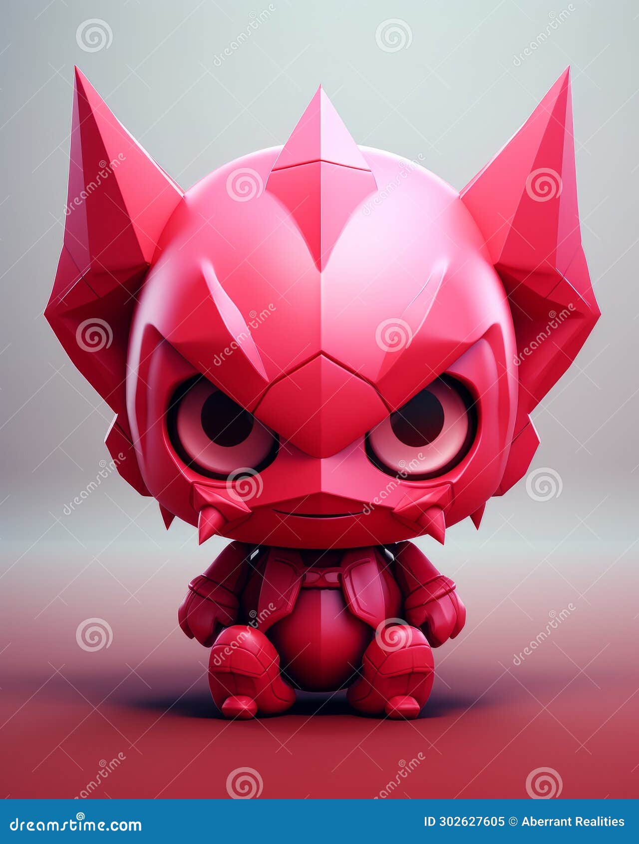 An Image of a Red Toy with Horns on Its Head Stock Illustration ...