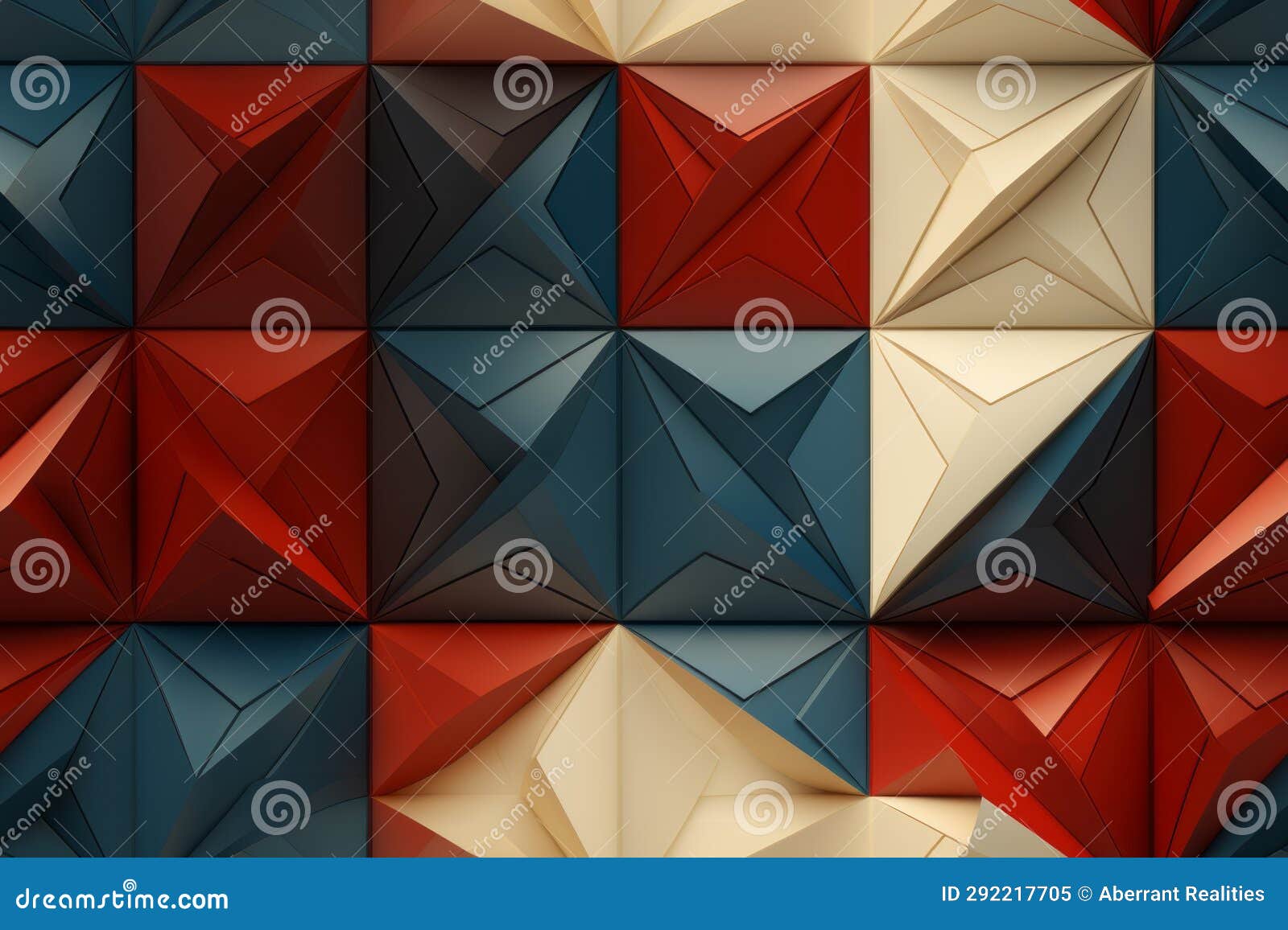An Image of a Red White and Blue Geometric Pattern Stock Illustration ...
