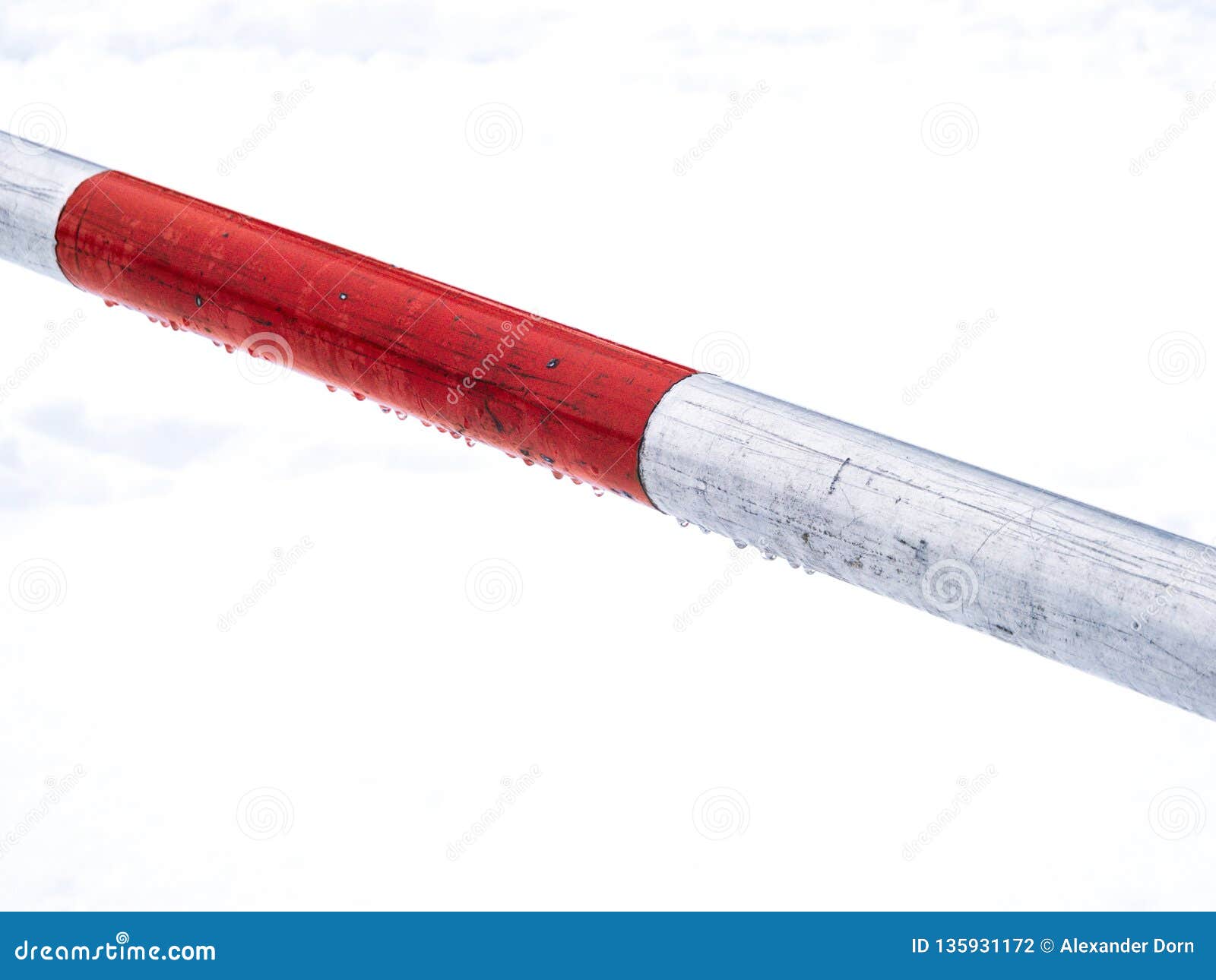 Image of Red and White Security Barrier Close Up Stock Photo - Image of ...