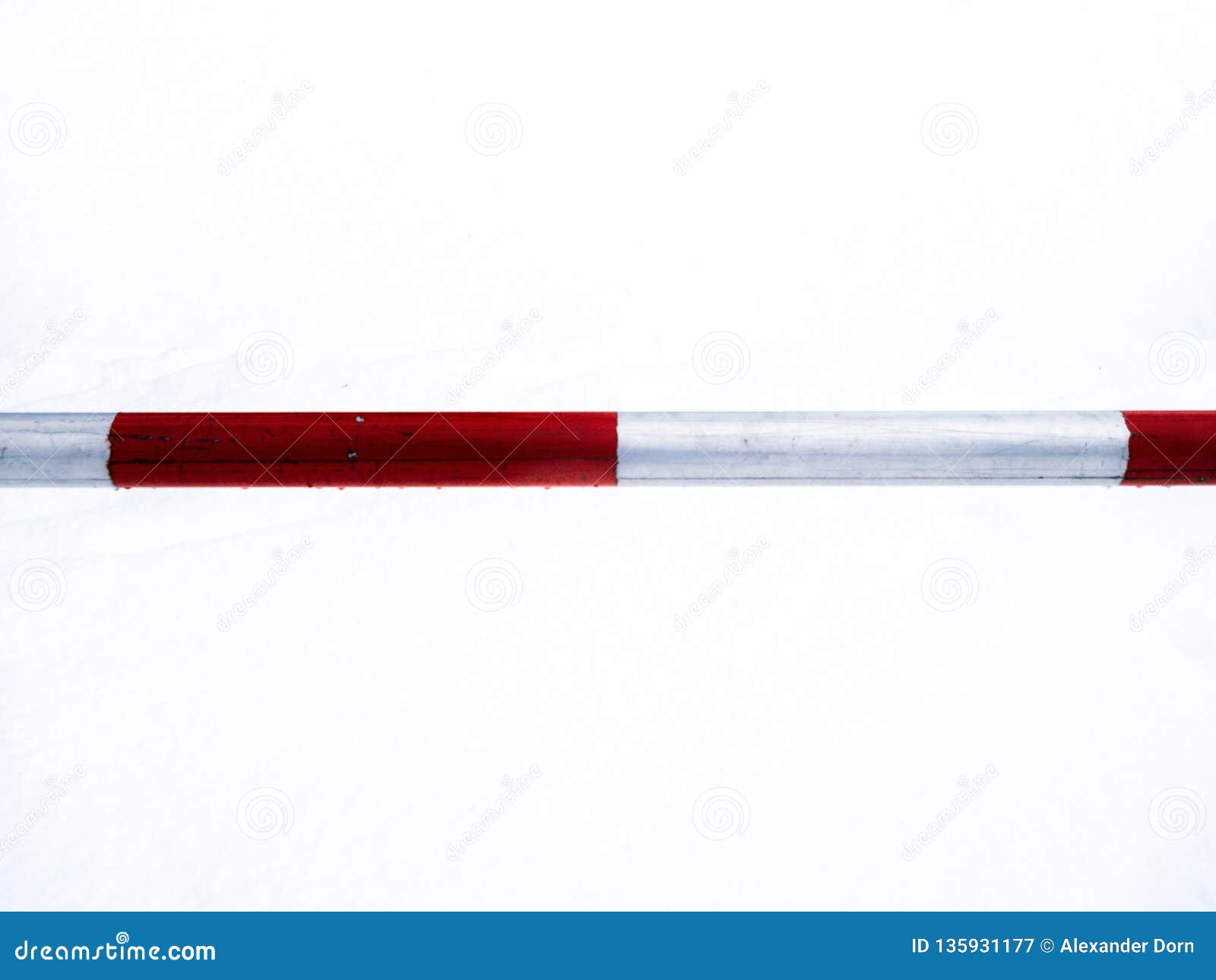 Image of Red and White Security Barrier Close Up Stock Image - Image of ...