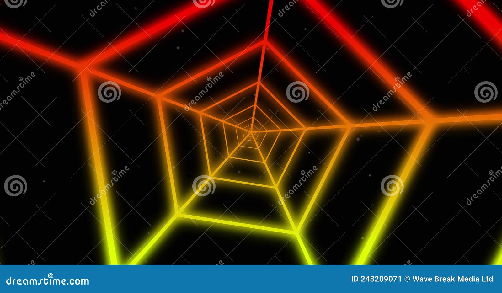 Image of Red and Yellow Neon Pattern Moving in Hypnotic Motion on ...