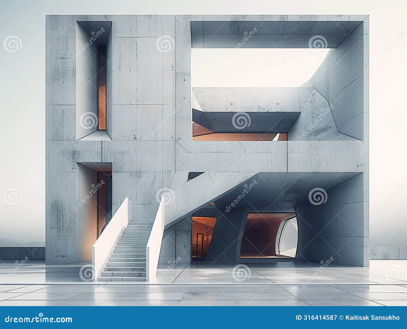 The Image Reference is of a Brutalist Concrete Building. the Title ...
