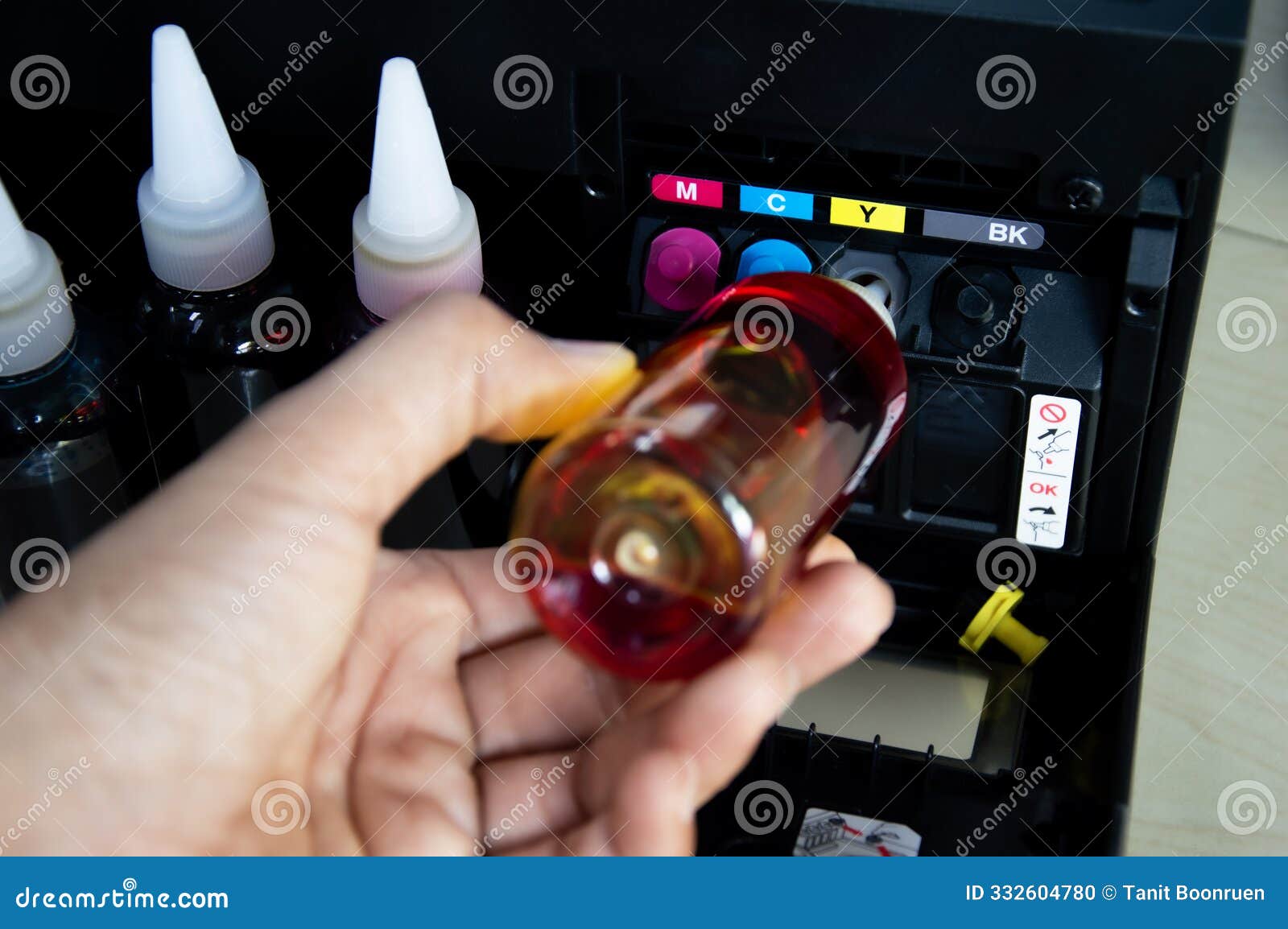 Image of Refilling Ink, Printer, Refillable Printer Stock Photo - Image ...