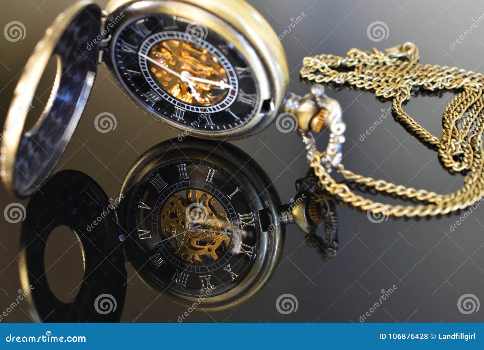Pocket Watch Reflection stock photo. Image of black - 106876428