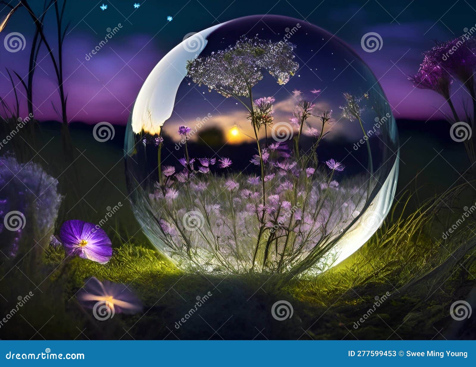 Image of the Reflective Glass Crystal Ball of the Scene by Which the ...