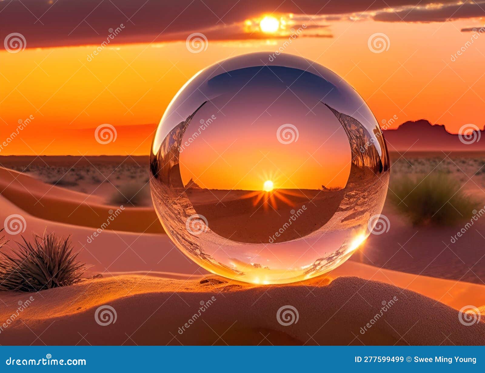Image of the Reflective Glass Crystal Ball of the Scene by Which the ...