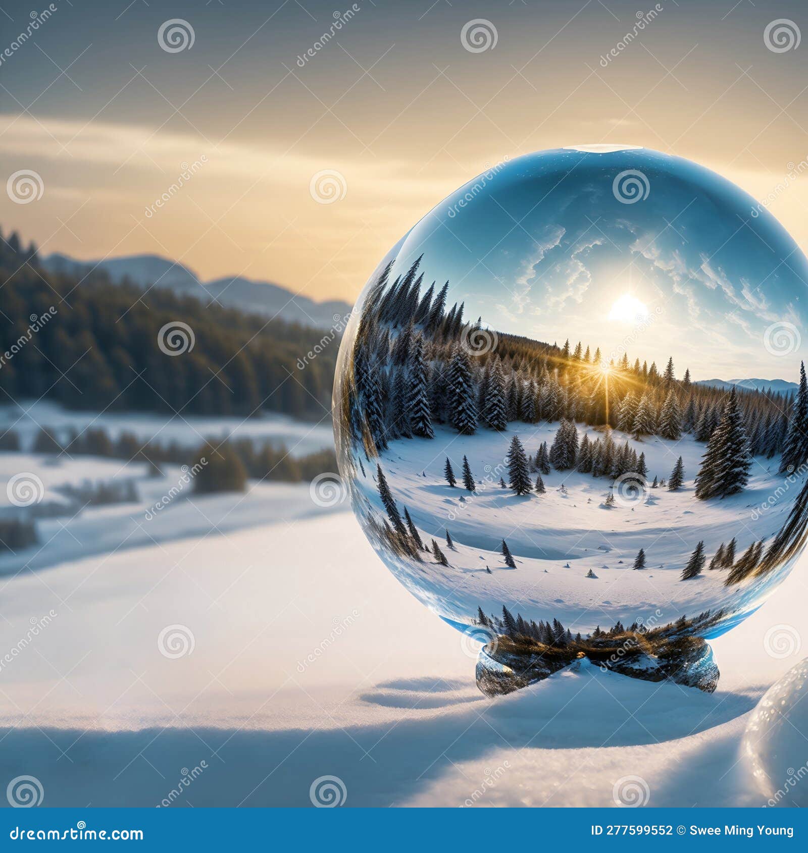 Image of the Reflective Glass Crystal Ball of the Scene by Which the ...