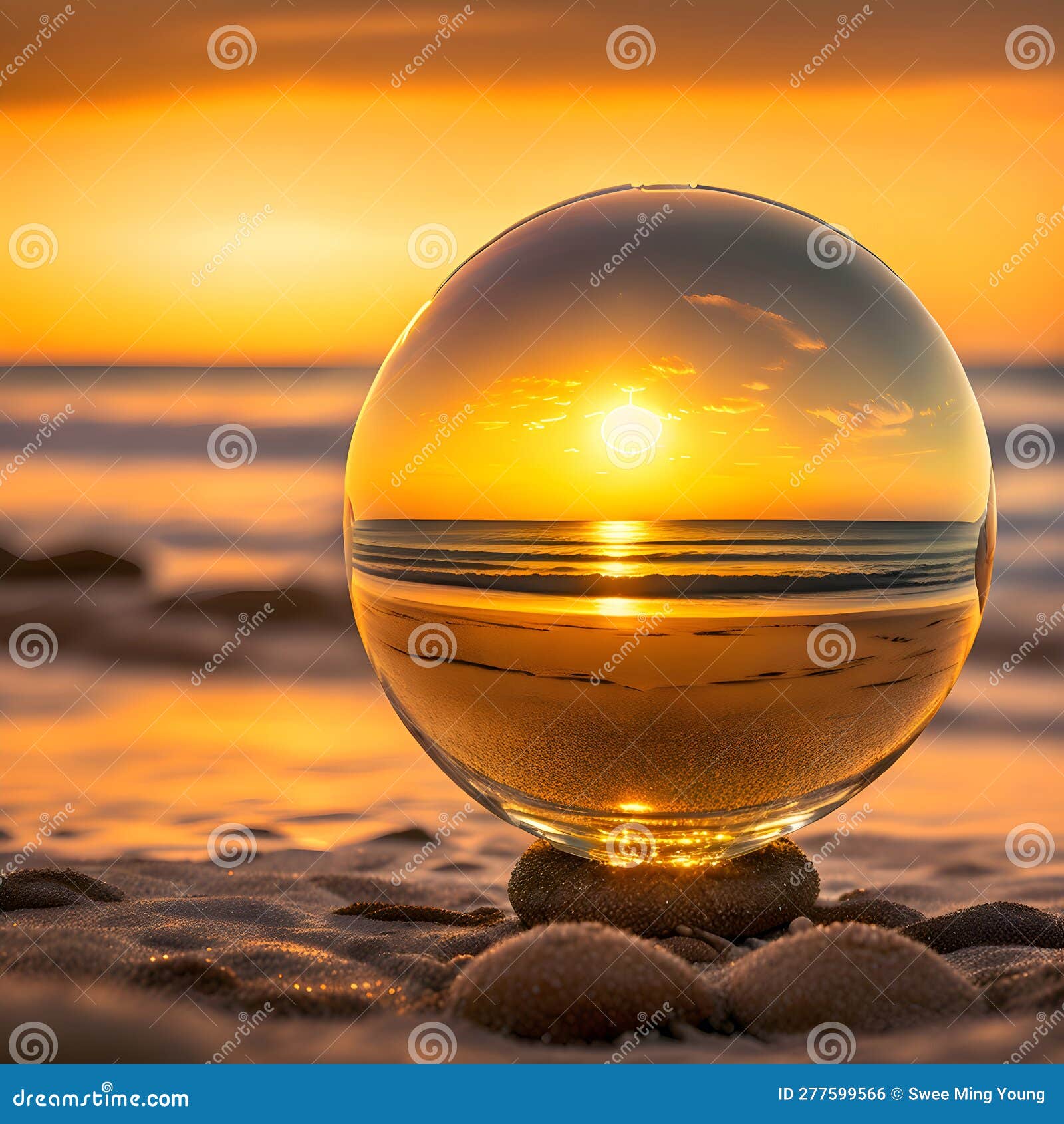 Image of the Reflective Glass Crystal Ball of the Scene by Which the ...