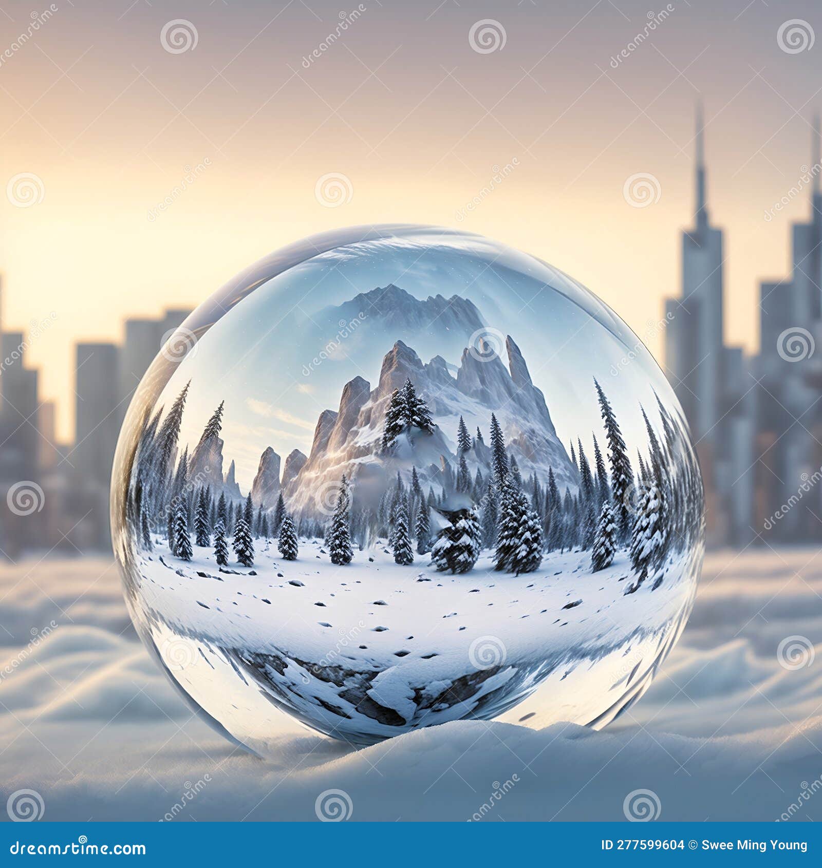 Image of the Reflective Glass Crystal Ball of the Scene by Which the ...