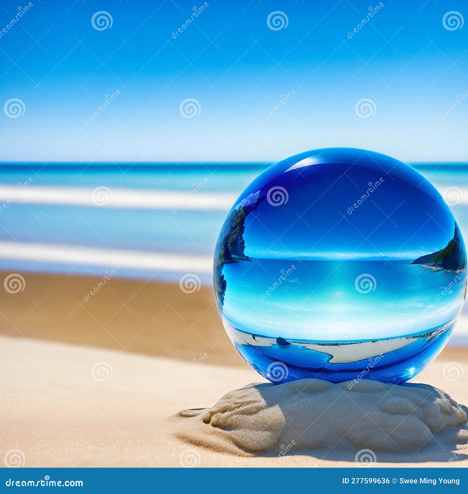 Image of the Reflective Glass Crystal Ball of the Scene by Which the ...