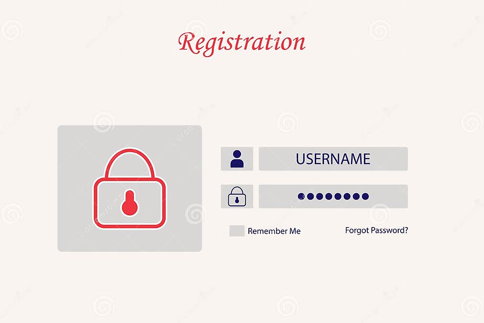 Image of Registration on the Site. Password and Login Management Stock ...