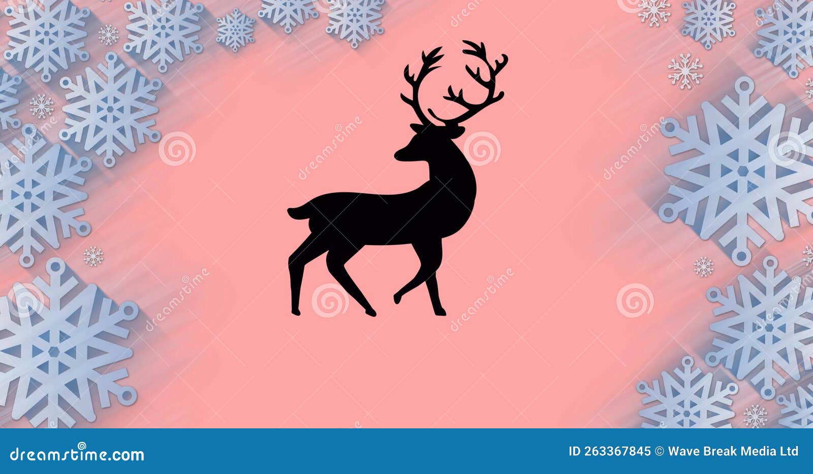 Image of Reindeer Over Snow Falling Stock Illustration - Illustration ...