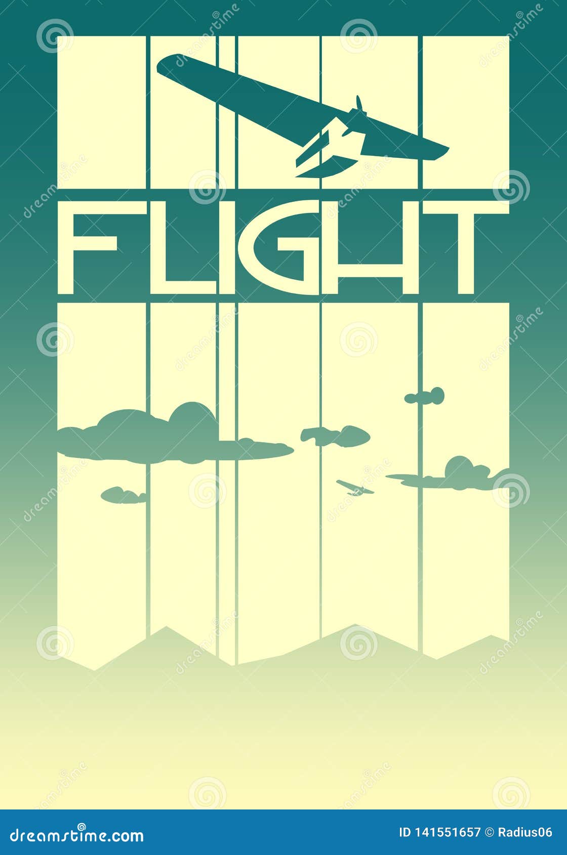 Retro Airplanes Flight on Striped Backdrop Stock Vector - Illustration ...