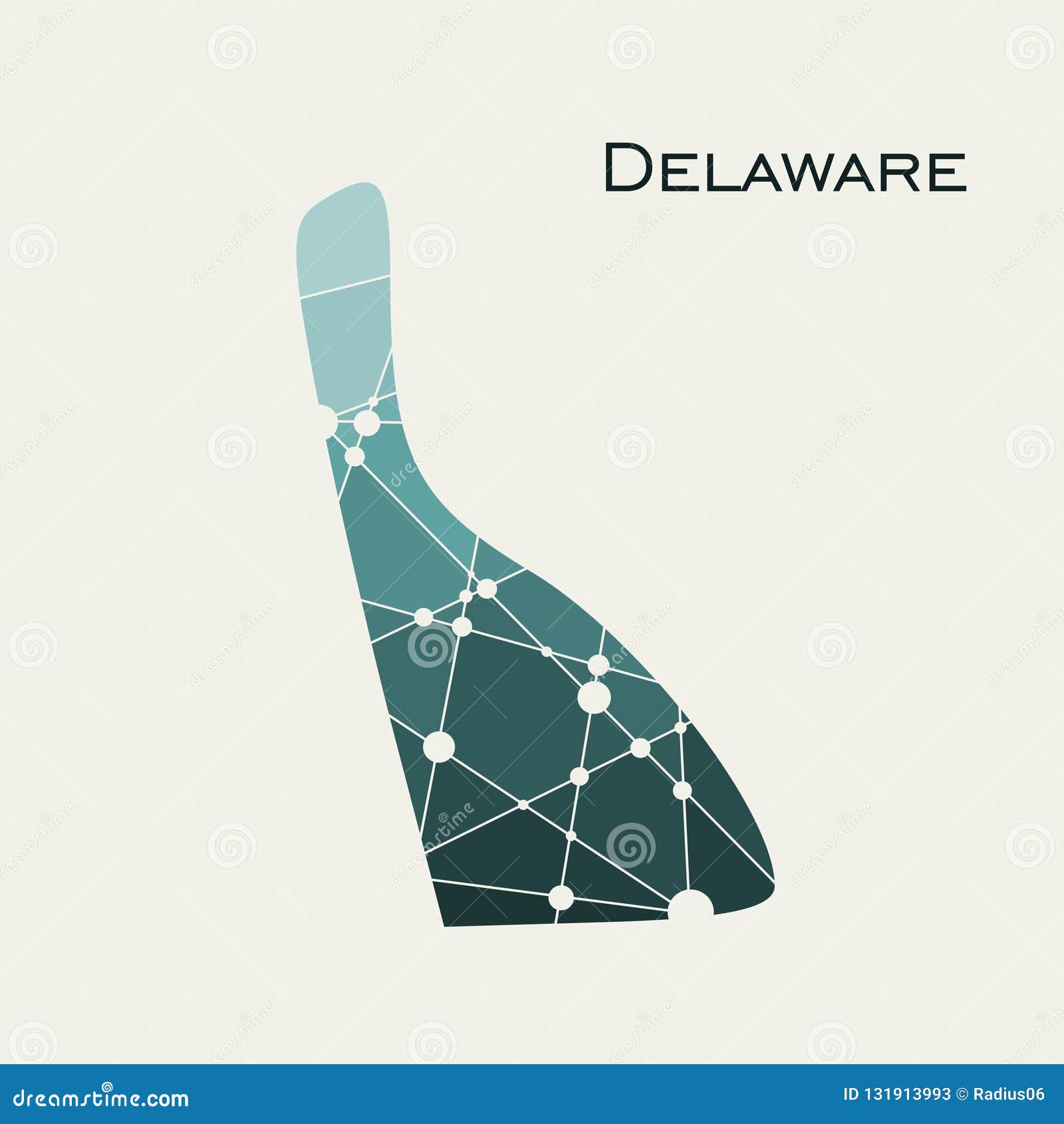 Delaware state map stock vector. Illustration of locations - 131913993