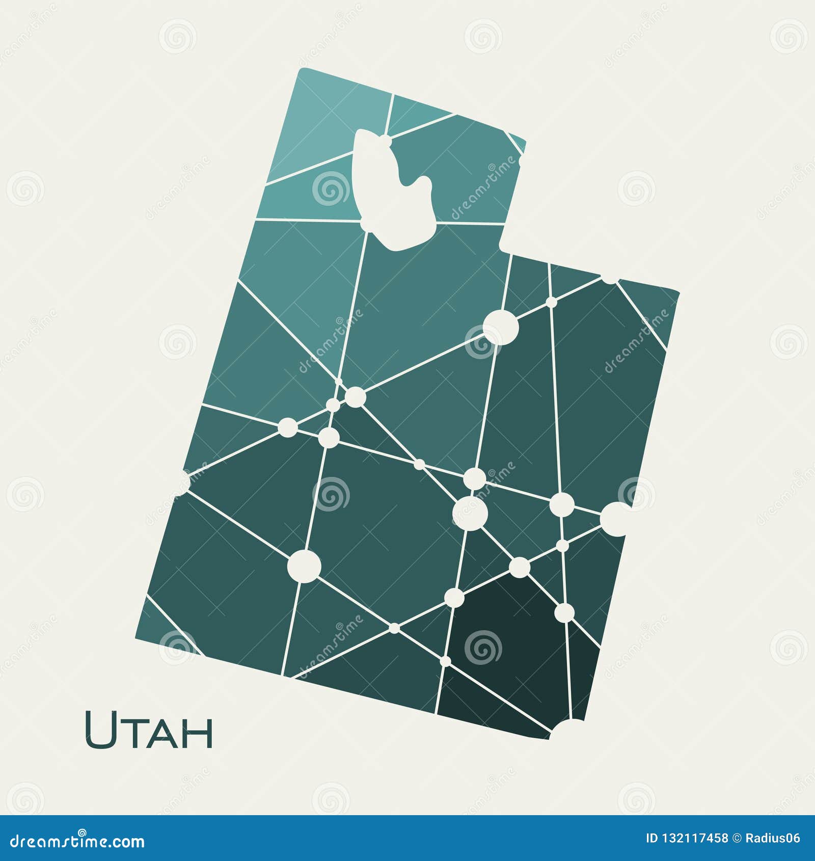 Utah state map stock vector. Illustration of abstract - 132117458