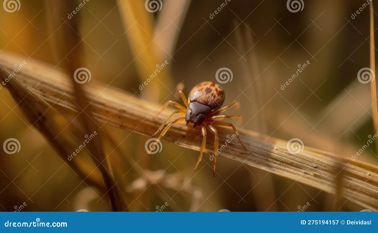 Tick Clinging To a Grass Straw, Waiting for it S Prey. Stock ...