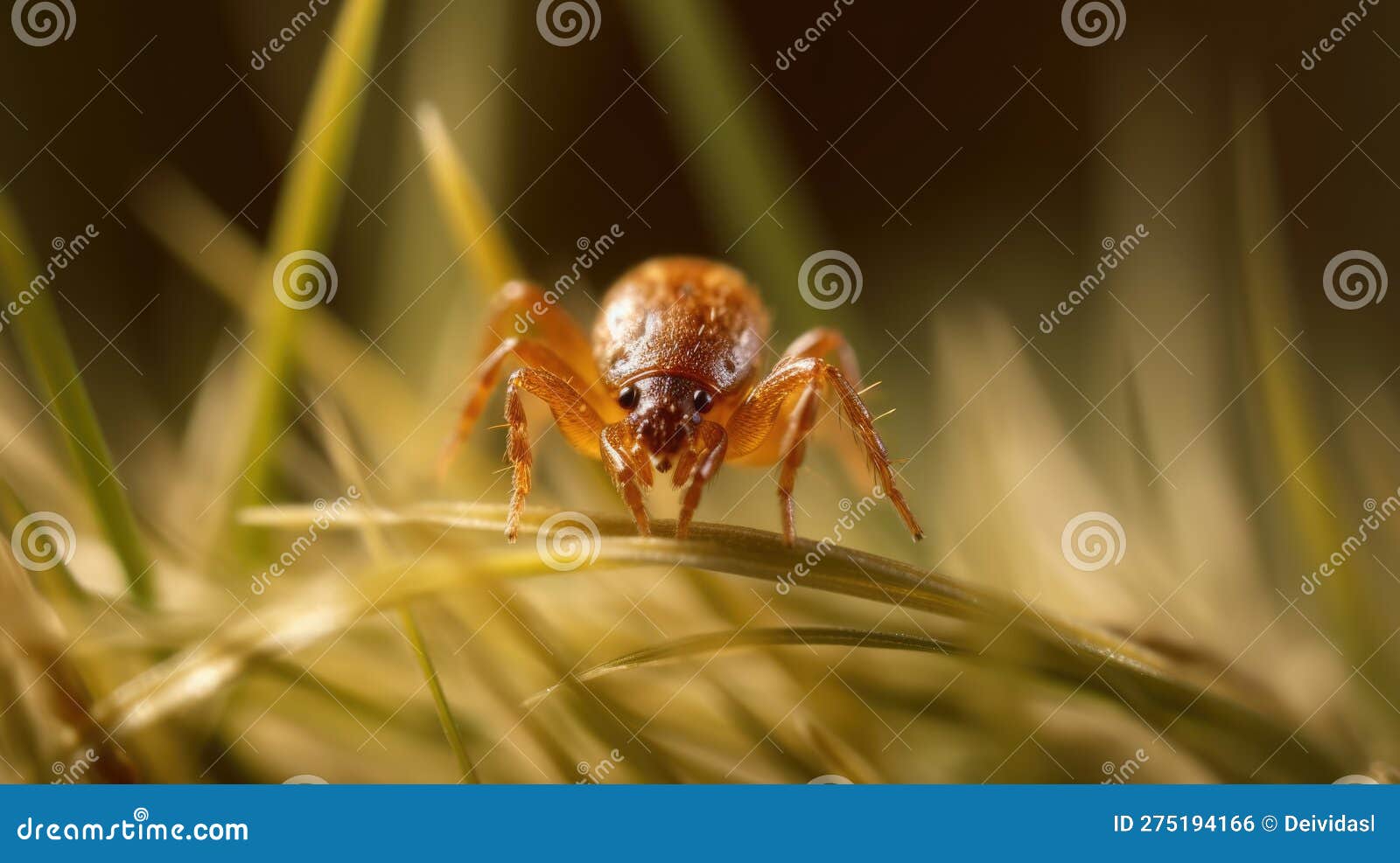Tick Clinging To a Grass Straw, Waiting for it S Prey. Stock ...